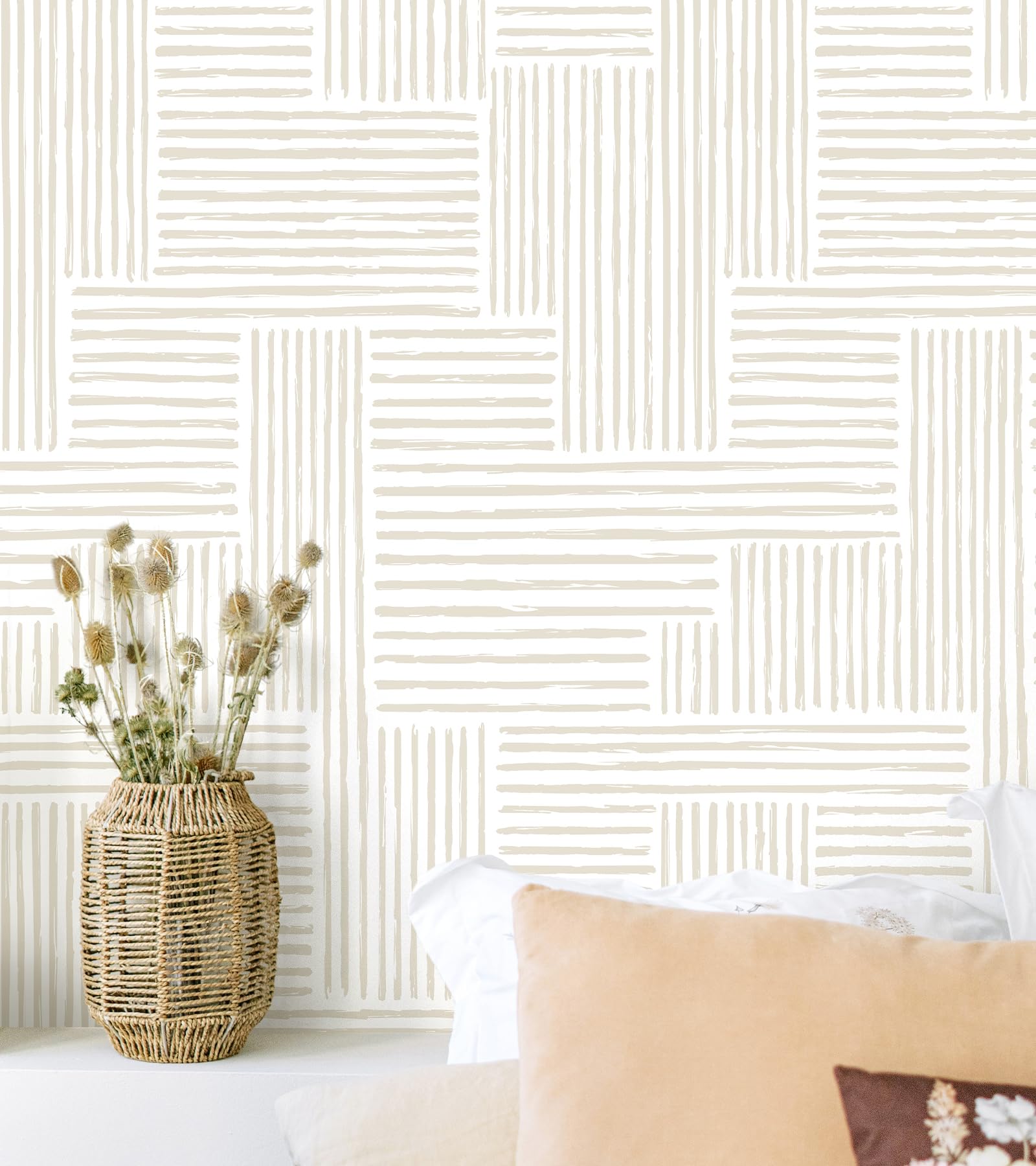 Naphite Modern Stripe Peel and Stick Wallpaper Boho Contact Paper for ...