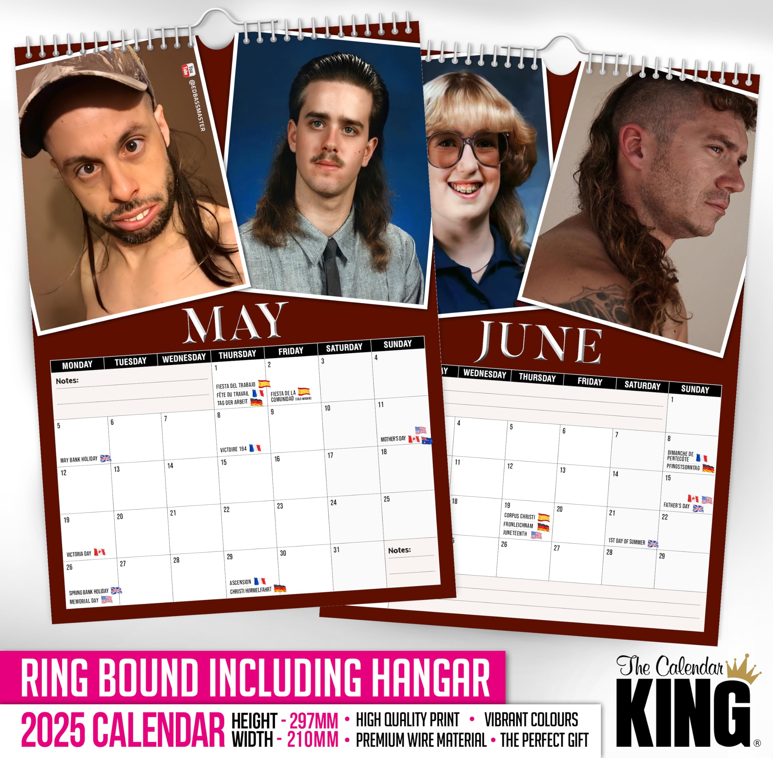 The Calendar King // Worlds Greatest Mullets – 2025 Wall Calendar (Full ...