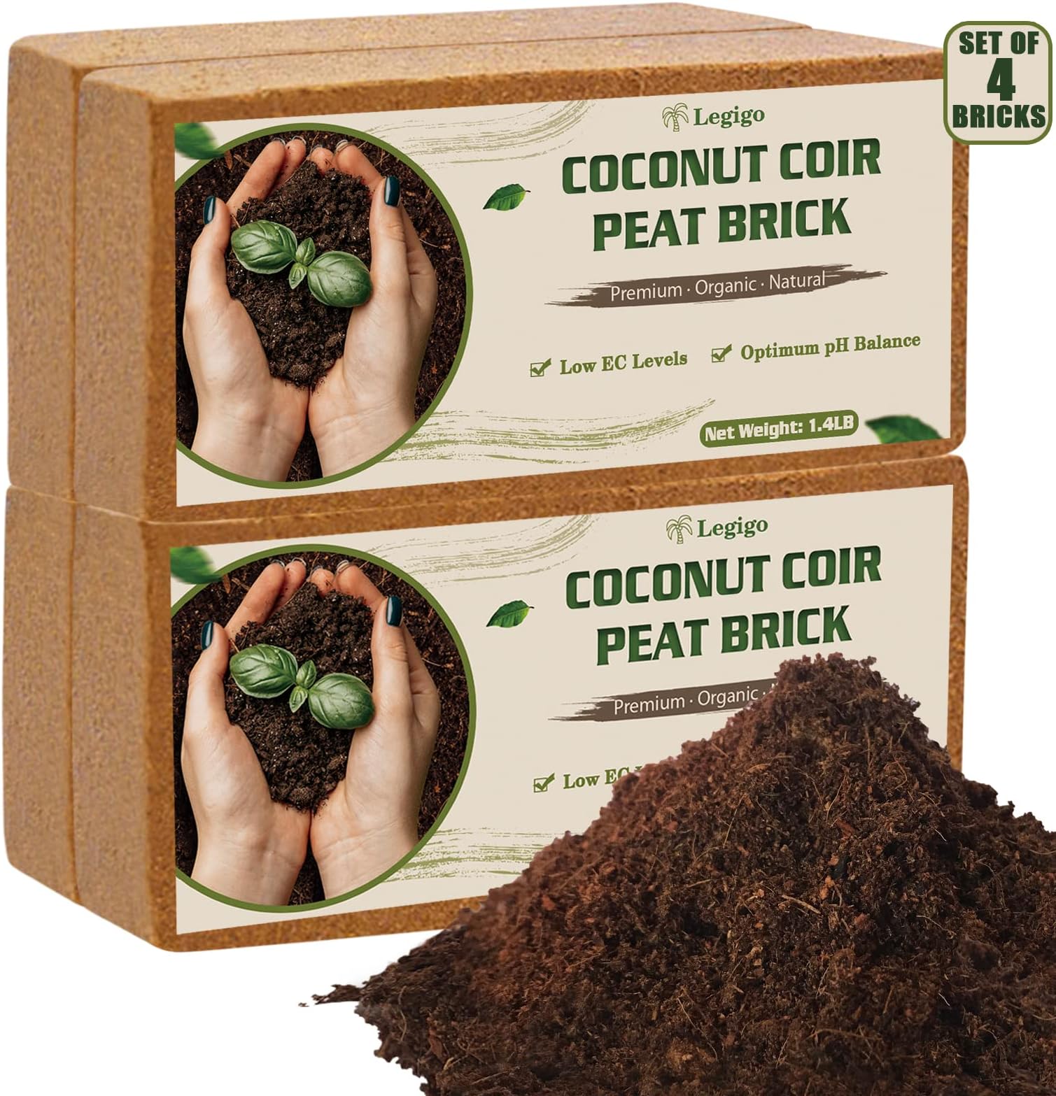 Amazon.com : Coco Coir Brick for Plants- 6 Pack Premium 100% Organic ...