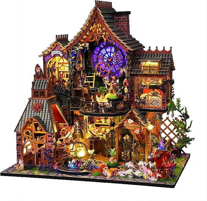 Amazon.com: OZJAY DIY Miniature House Kit with Dust Proof Cover & Small ...