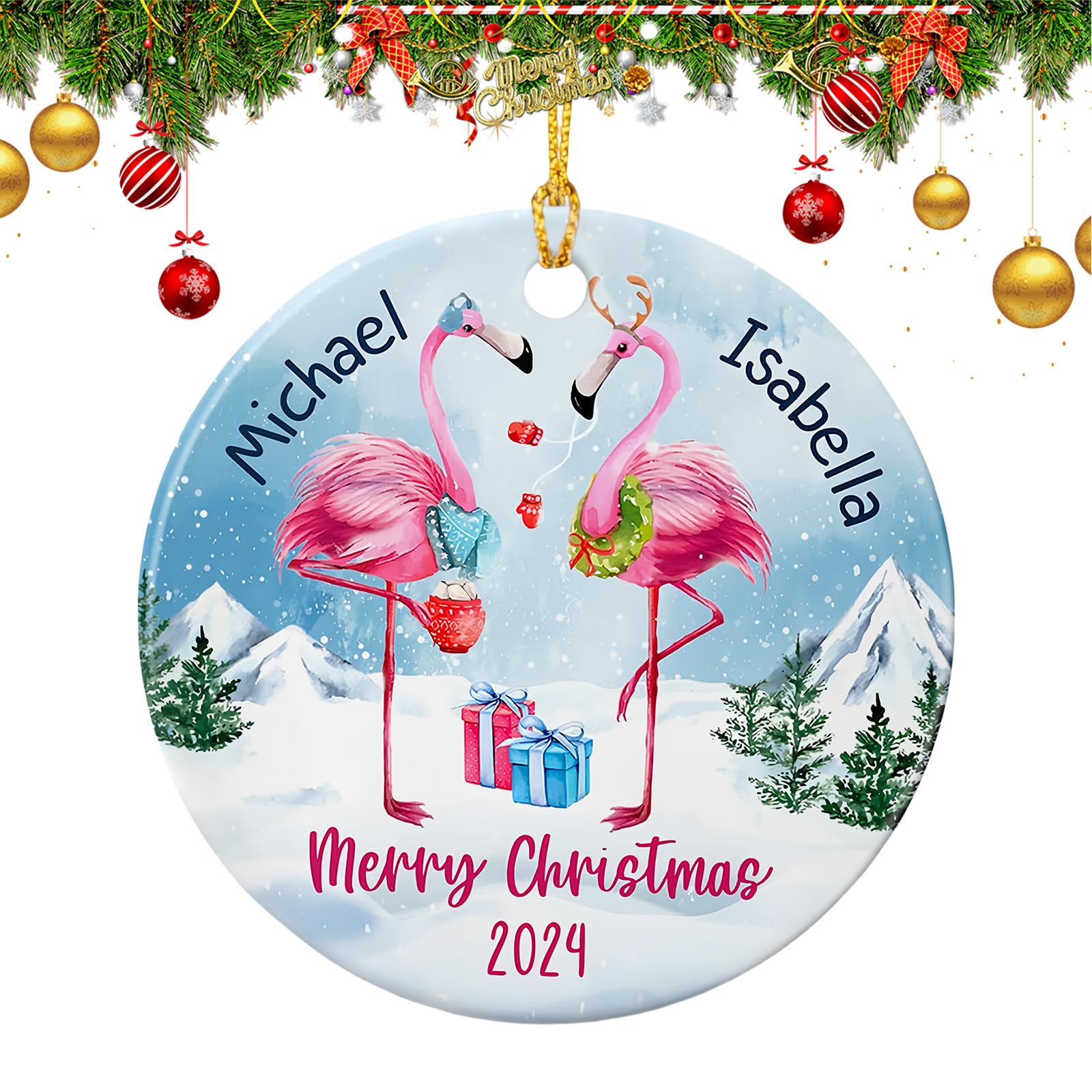 Amazon.com: Christmas Tree Ornaments, Flamingo Christmas Decorations ...