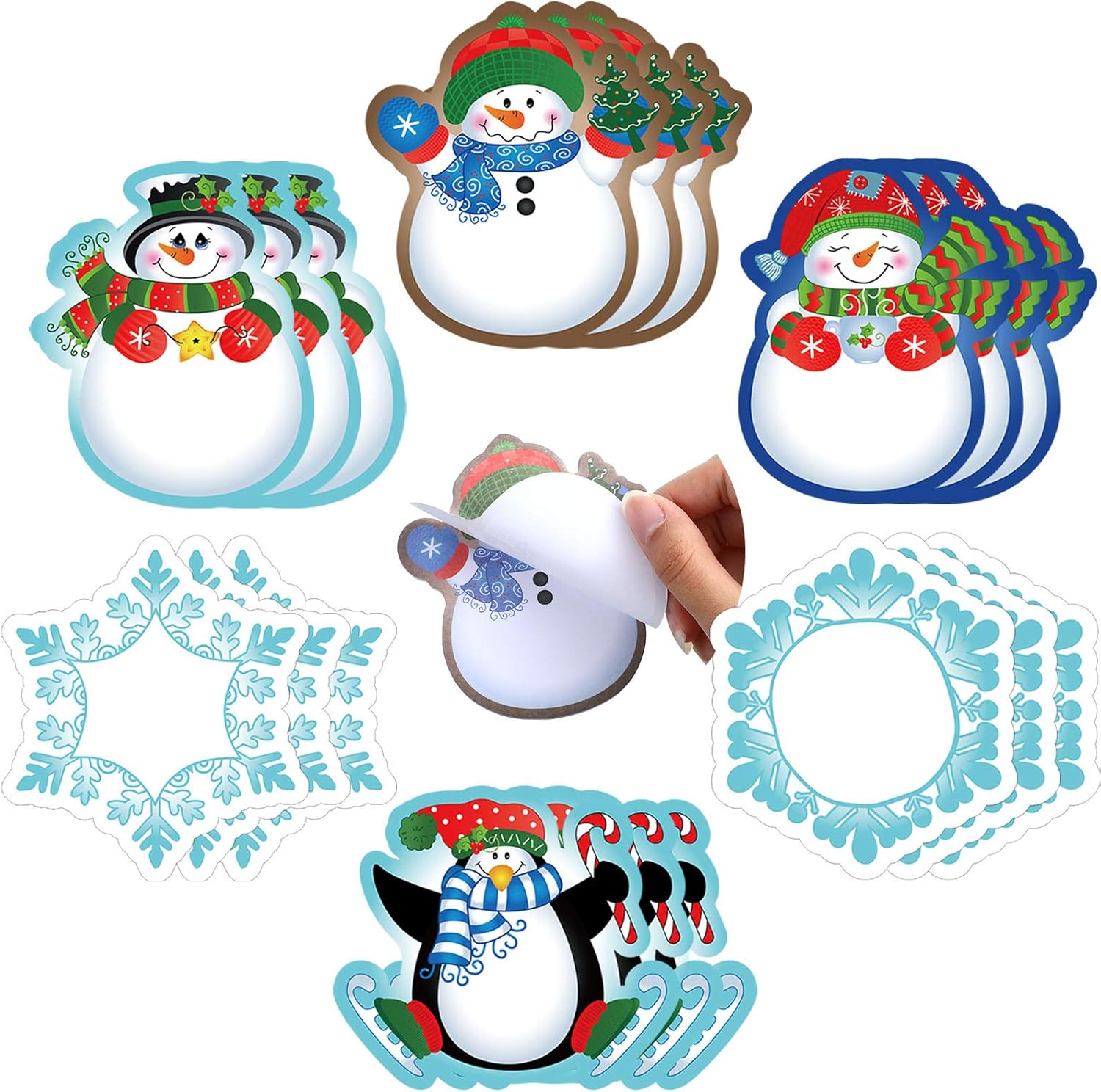 18 Pieces Christmas Snowman Notepads, Winter Snowflake Snowman Note Set ...