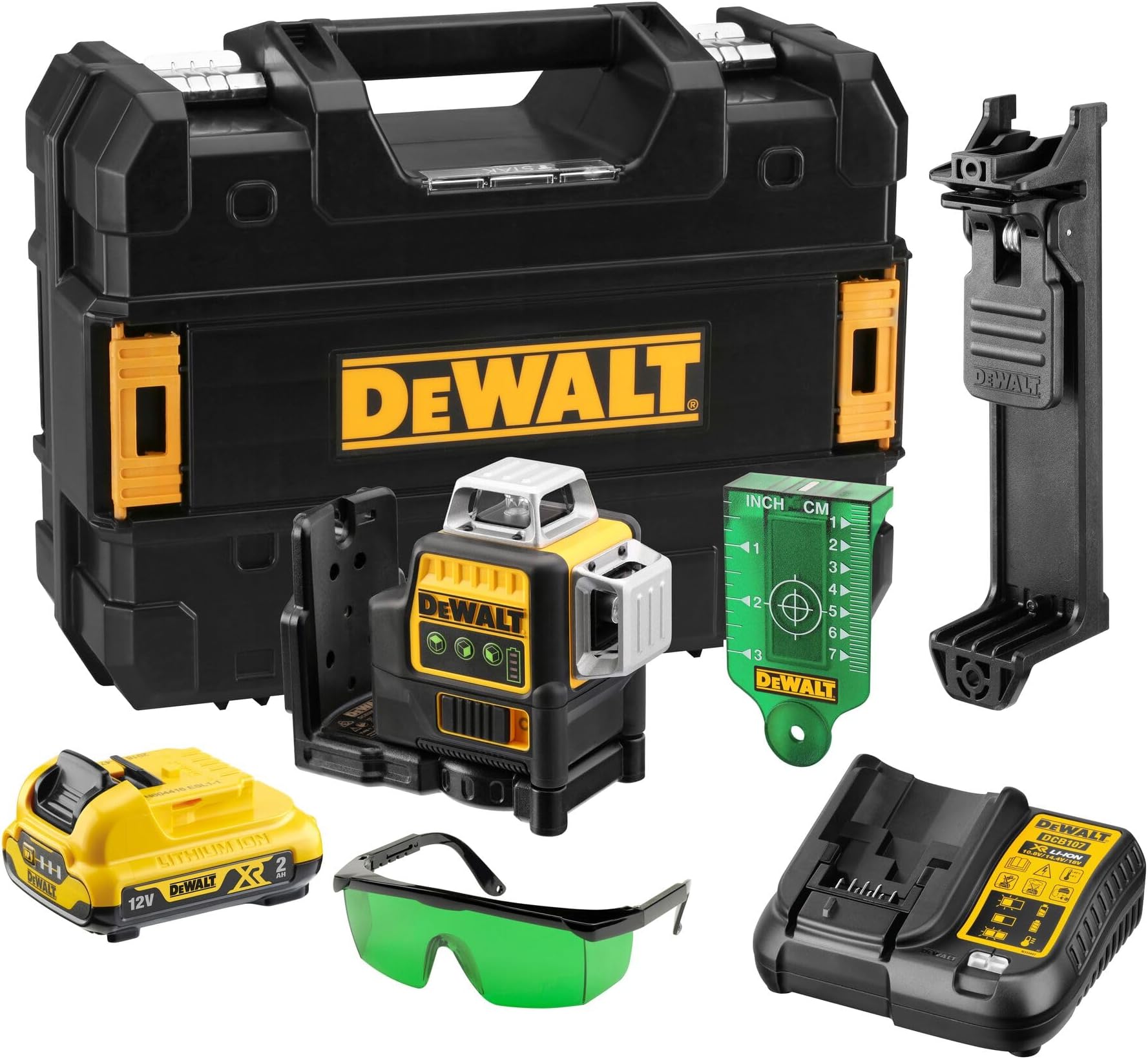 Dewalt Kreuzlinienlaser DW088CG (Grüner Laser, Laserklasse 2 ...