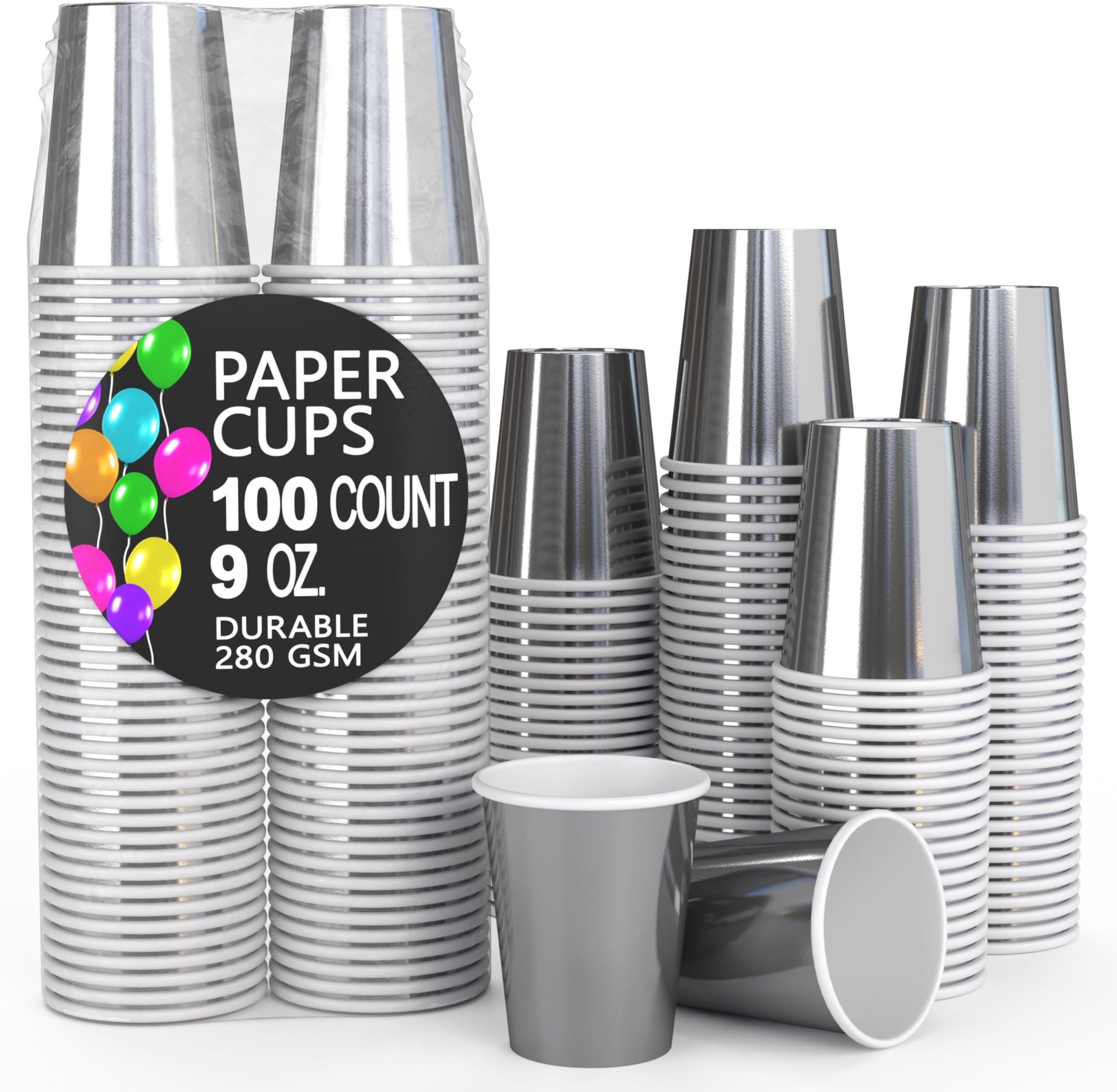 Amazon.com: SILVER SPOONS (18 Pack 9 Oz.) Elegant Disposable Coffee ...