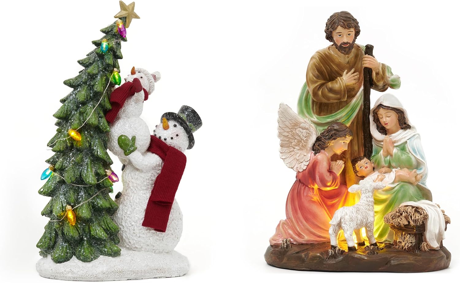 Amazon.com: Valery Madelyn Christmas Snowman Figurines Decor with ...