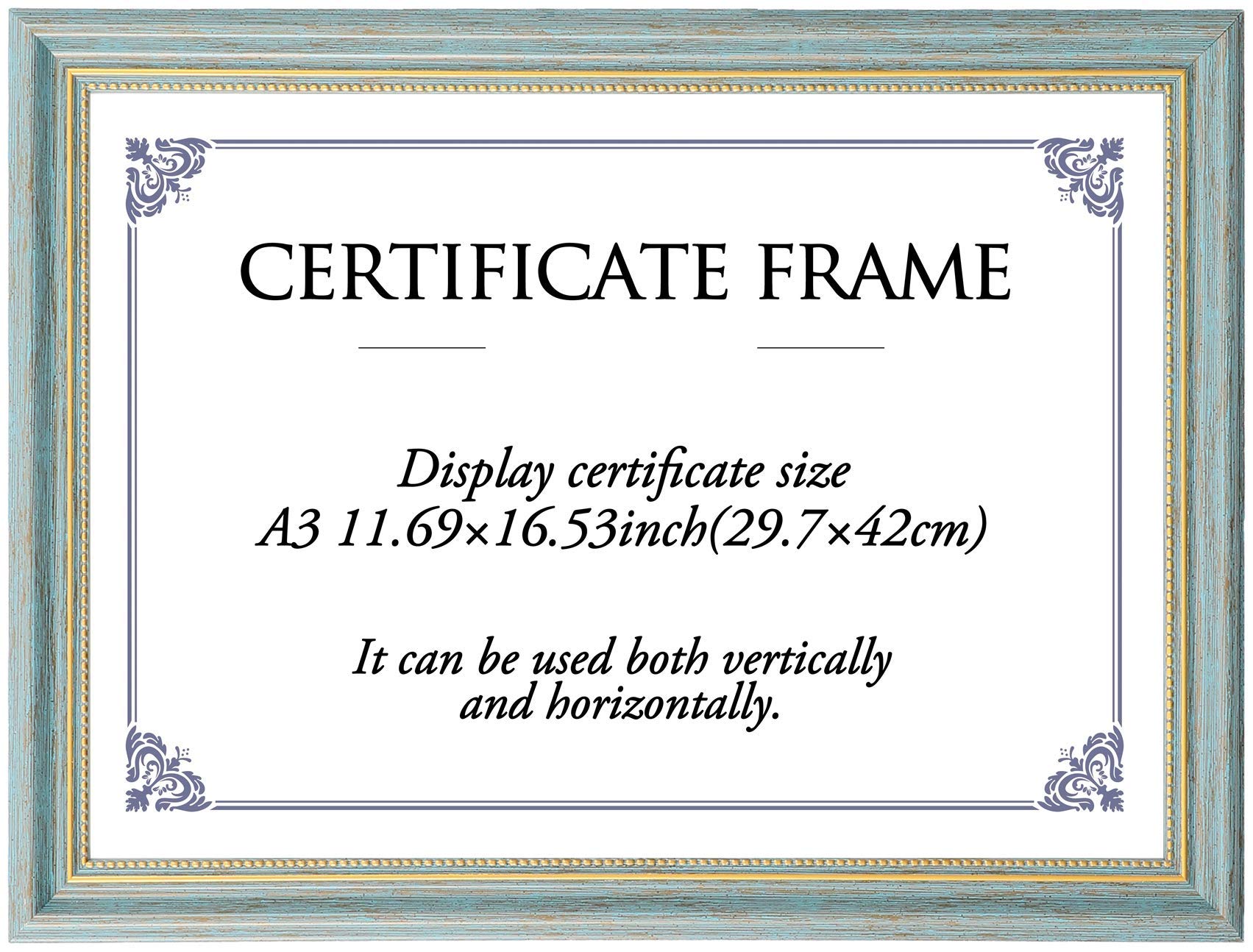 Buy Certificate Frame ＜Holds 11.69×16.53 inch(A3) Size Photo and ...