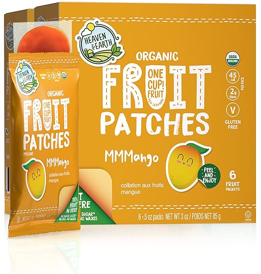 Amazon.com: Heaven & Earth Organic Mango Fruit Patches, 3oz (2 Boxes of ...