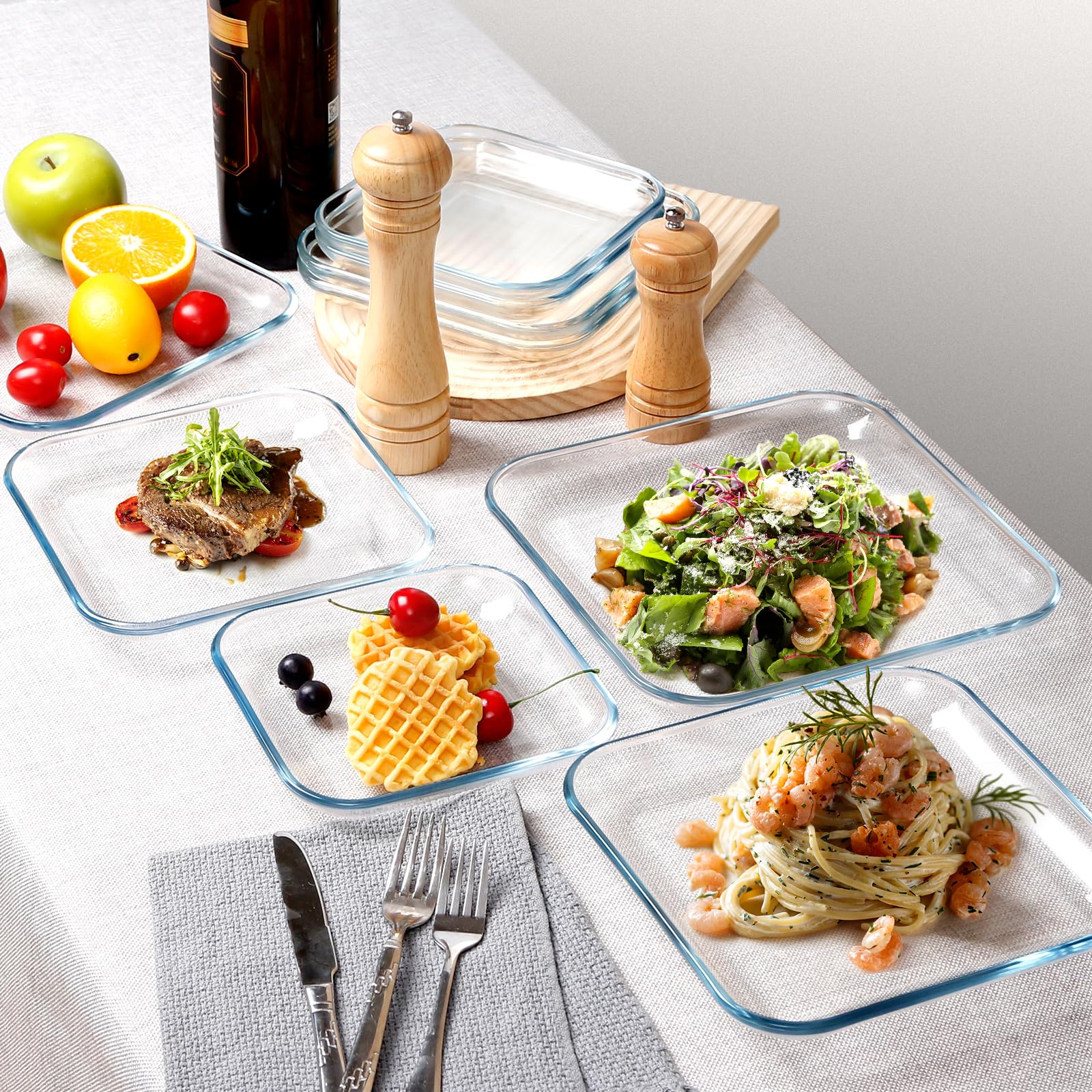Snapklik.com : NUTRIUPS 4 Pack Glass Salad Plates, Tempered Glass ...