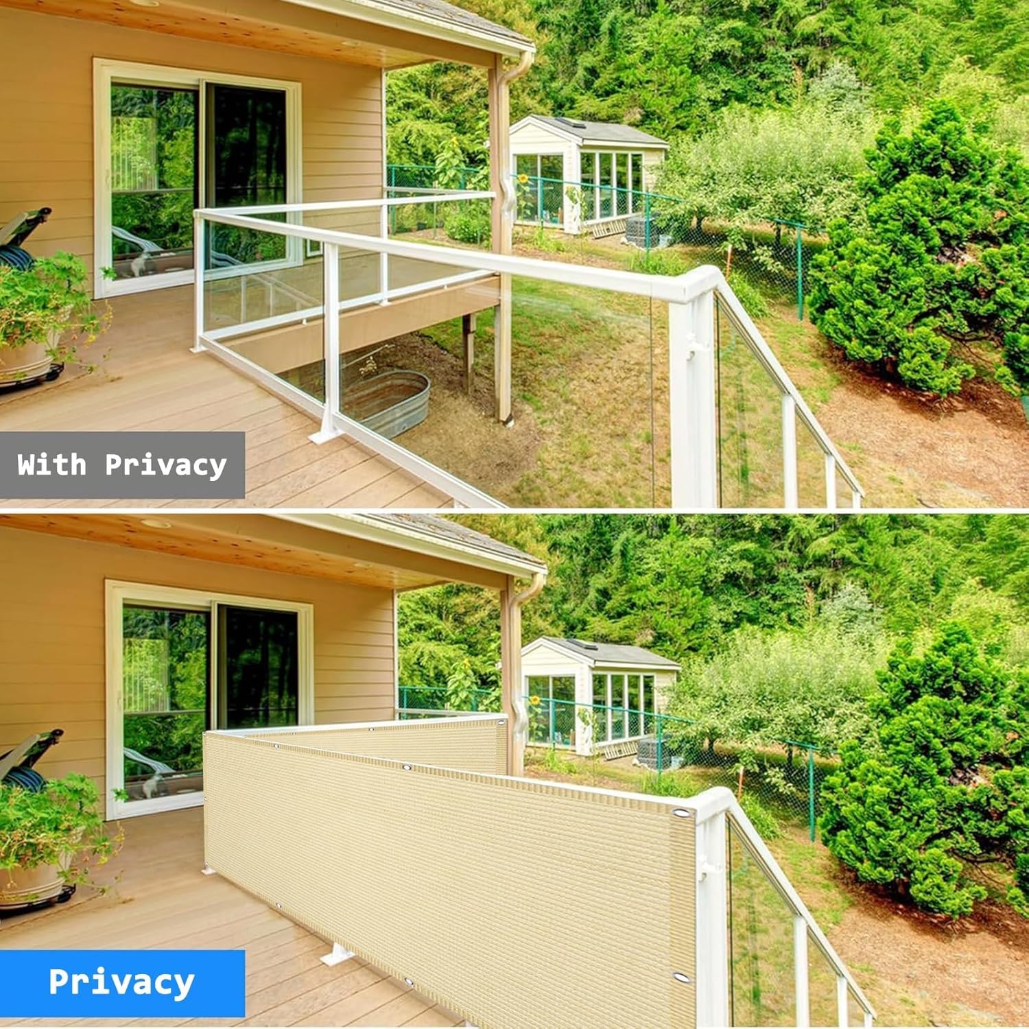 Patiobay Privacy Fence, Heavy Duty Fence Cover, 170 GSM 90% Blocking ...