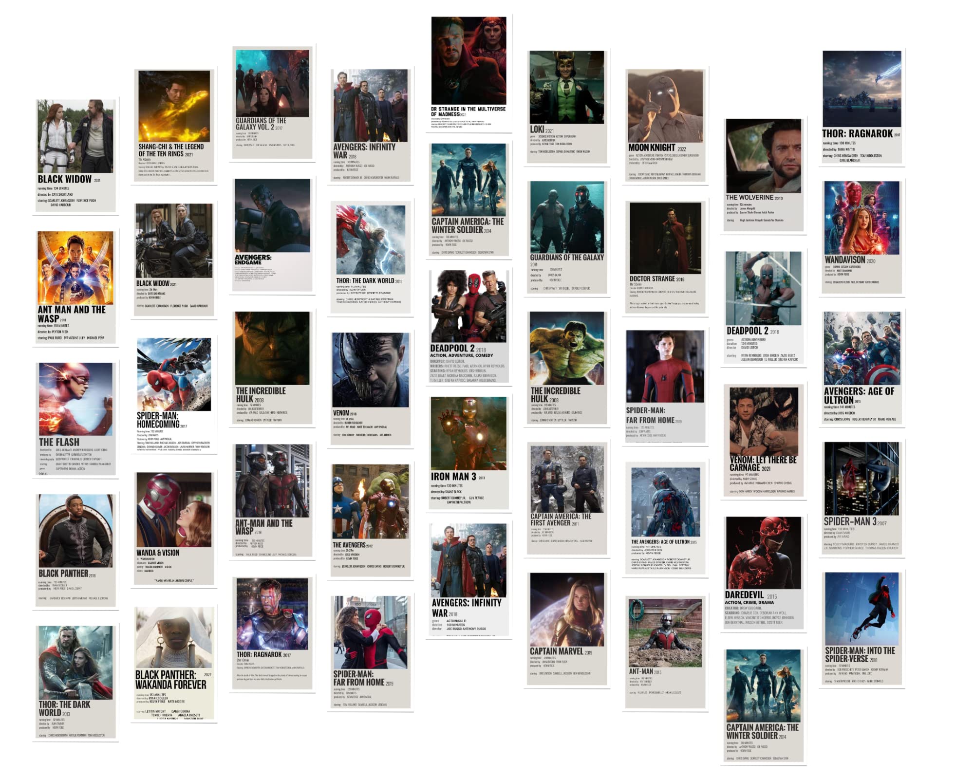 Paper Marvel And Dc Aesthetic Wall Posters Collage 50 Pieces ...