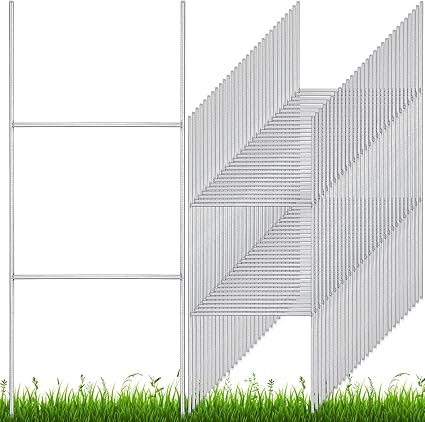 Amazon.com: Therwen 100 Pcs H Stake for Yard Sign 24'' x 10'' Metal ...