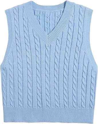 Amazon.com: Locachy Suéter vintage suelto con cuello en V para mujer ...
