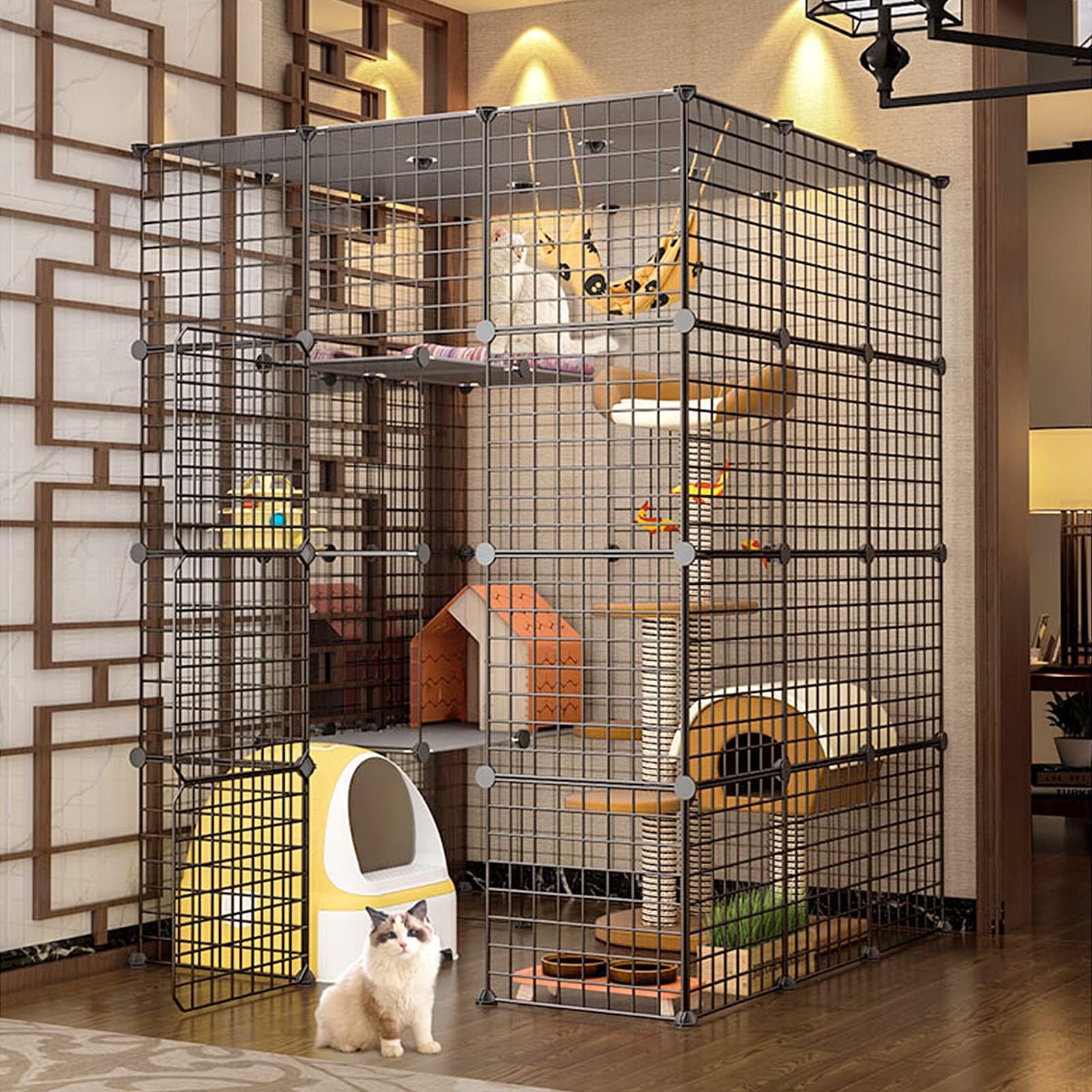 DIY Large Cat Cages Indoor,DIY Kennel Playpen.Detachable Metal Wire ...