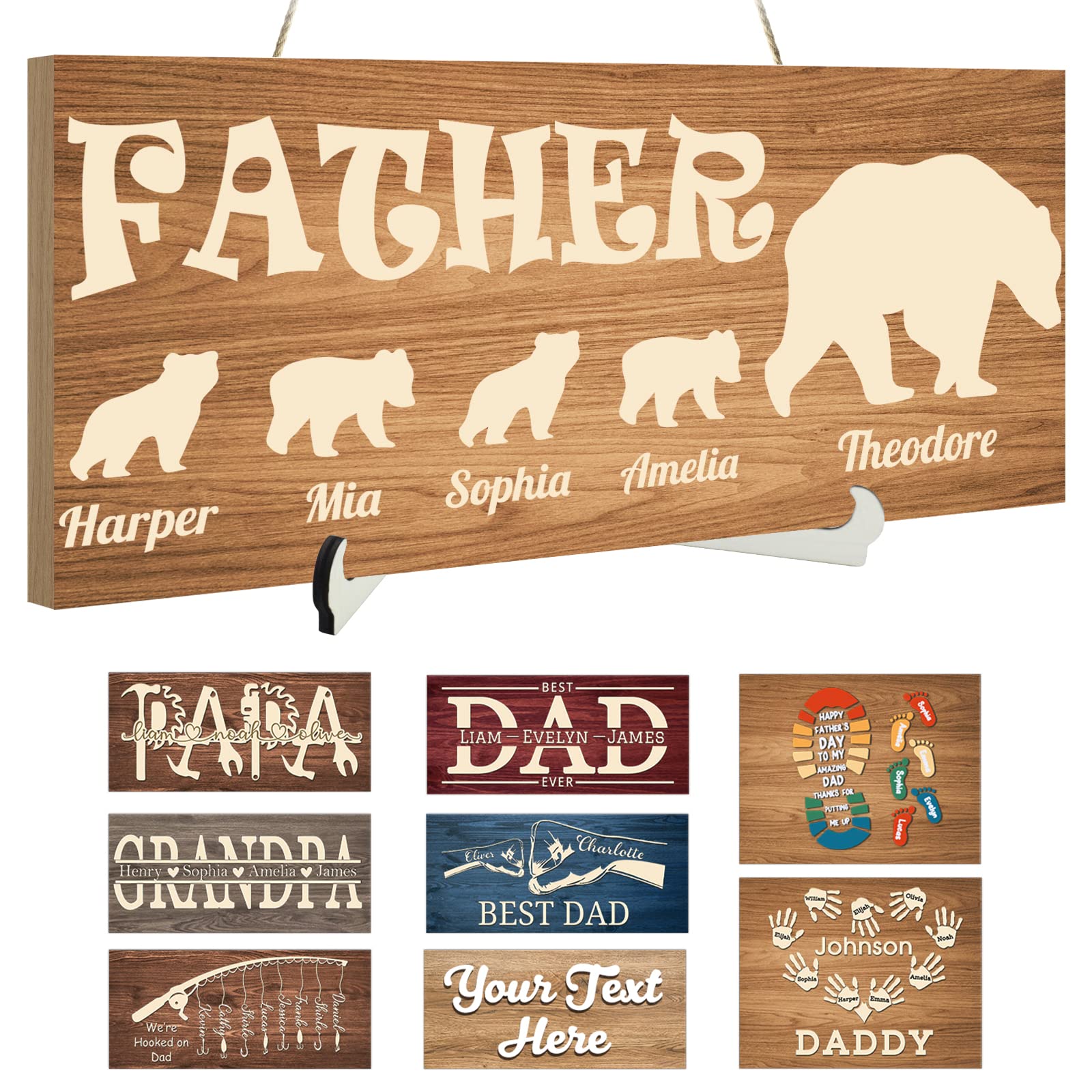 Amazon.com: Yananka Custom Wood Sign for Dad Father's Day Gifts ...