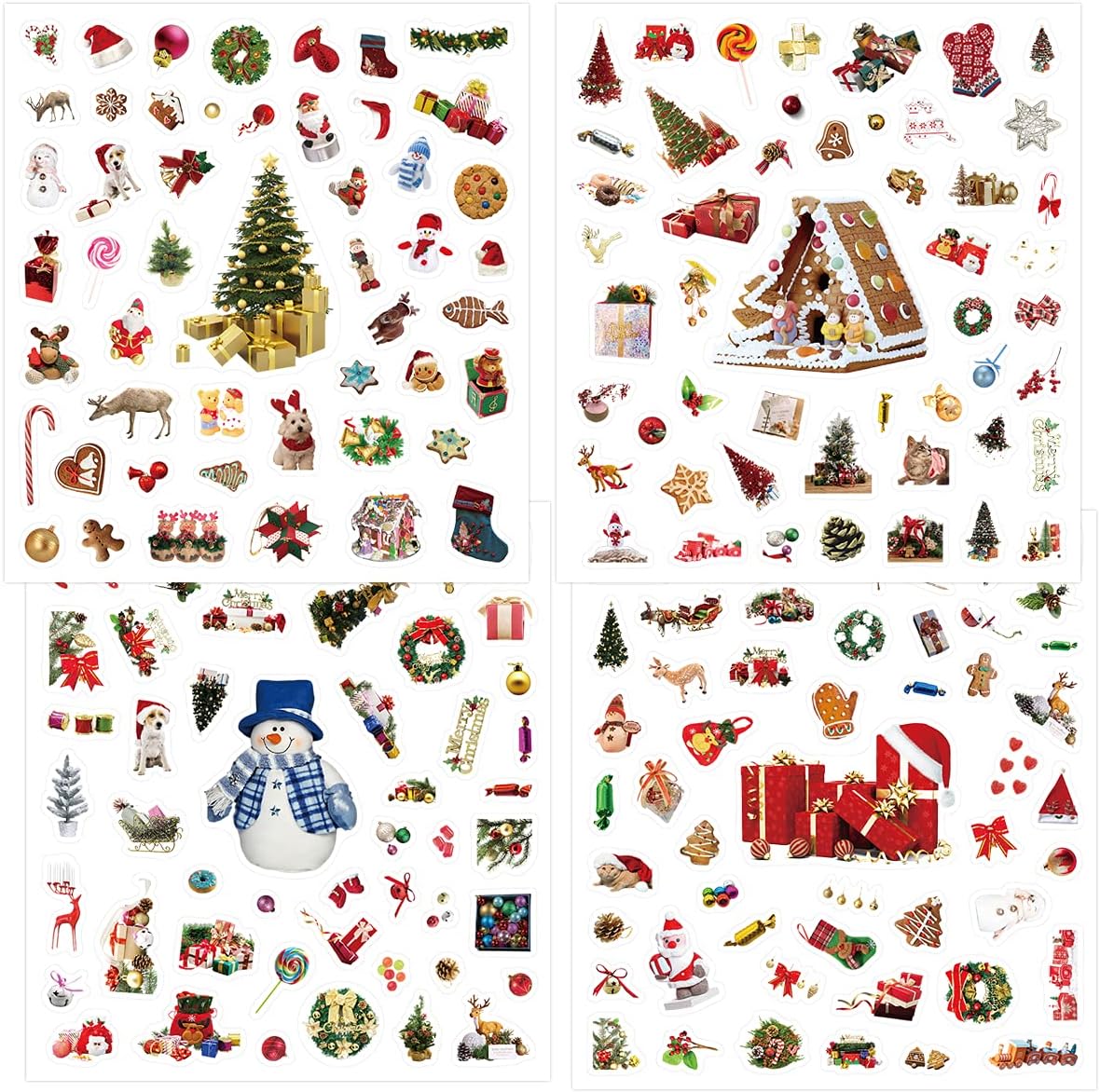 Amazon.com: Kinteshun Christmas Scrapbook Stickers,Self-adhensive DIY ...