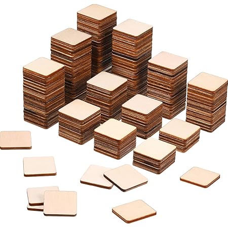 Amazon.com: 60 Pieces 2x2 Wood Squares for DIY Crafts, Unfinished ...
