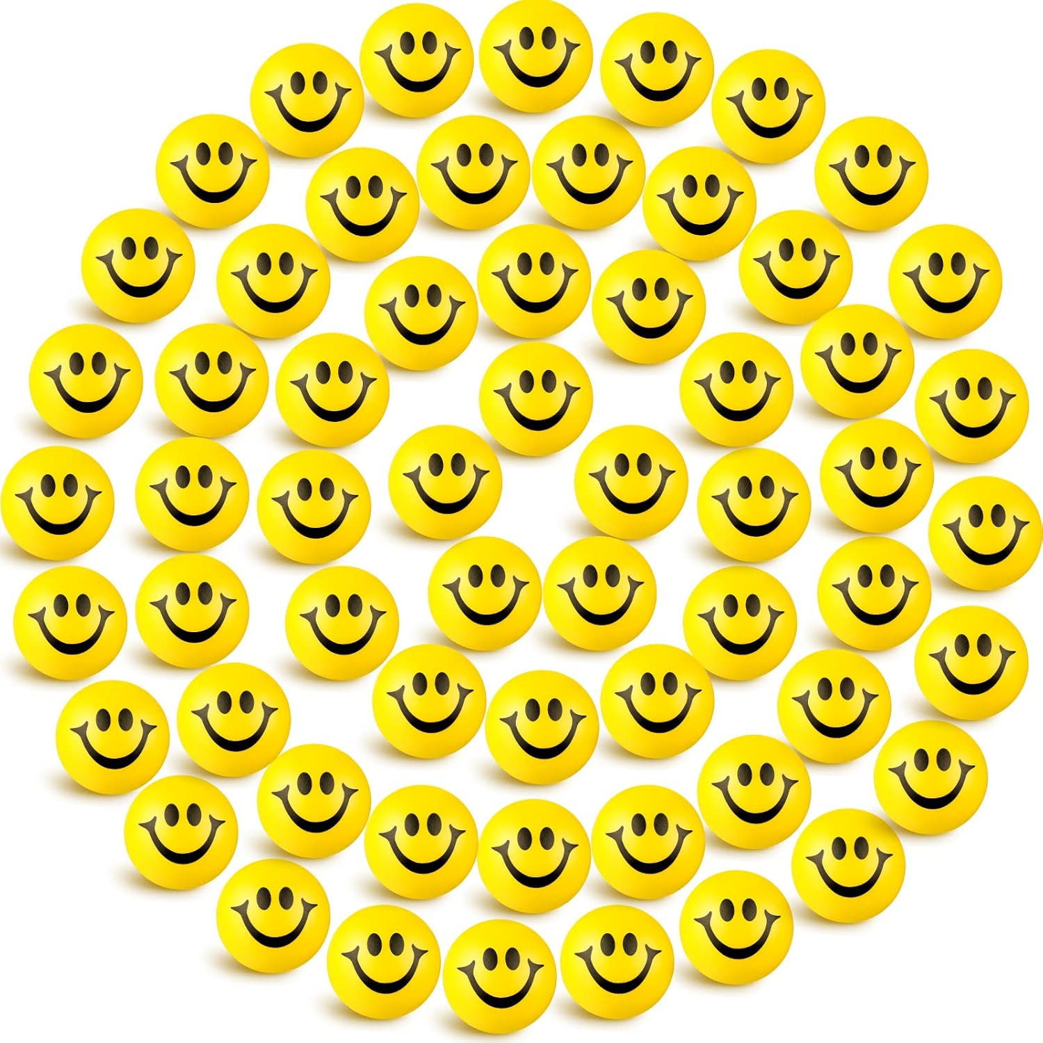 Amazon.com: 100 Pieces Mini Smile Face Stress Balls Funny Stress Ball ...