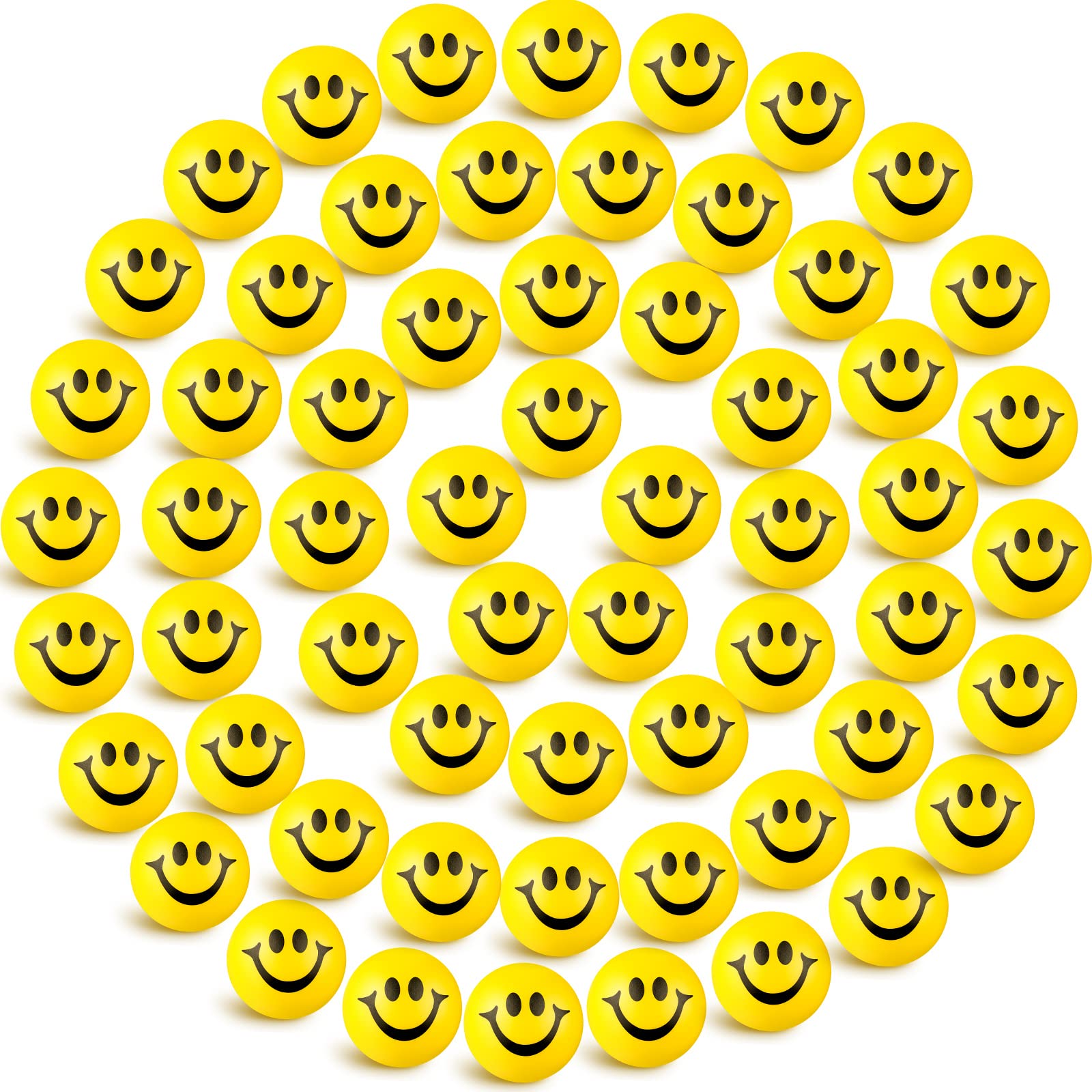 Amazon.com: 100 Pieces Mini Smile Face Stress Balls Funny Stress Ball ...