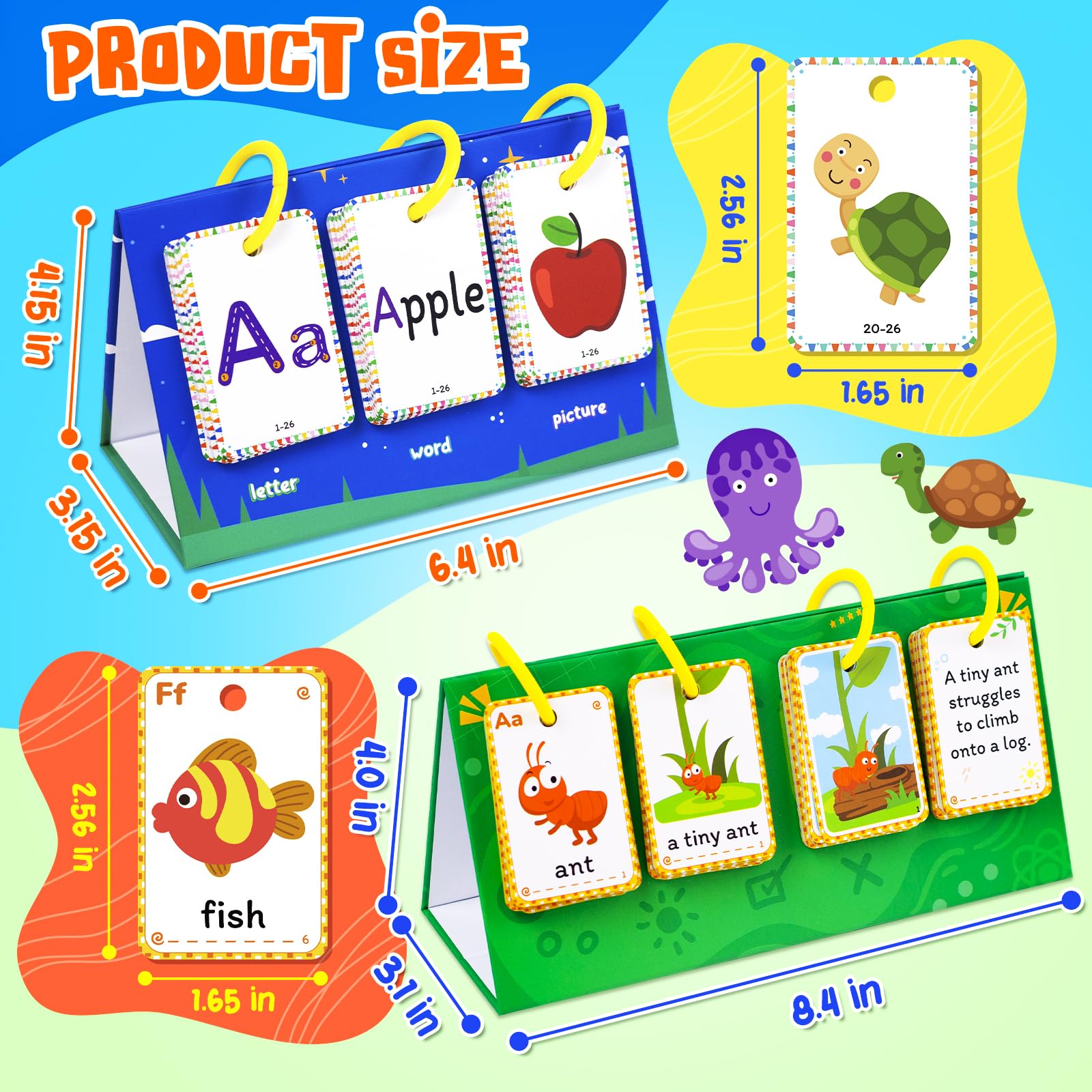 Snapklik.com : OtRainbow 2 Pack Kindergarten Education Cards,Early ...