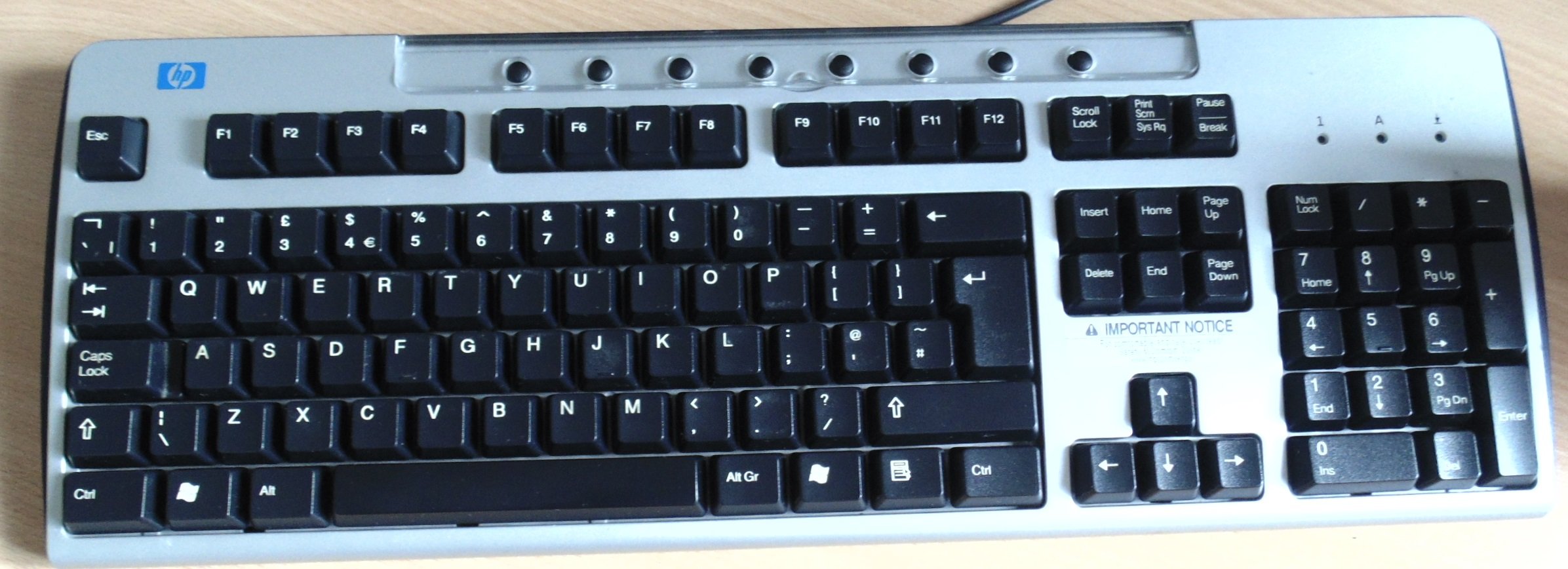 HP Standard Keyboard - PS/2 - Silver / Black : Amazon.co.uk: Computers ...