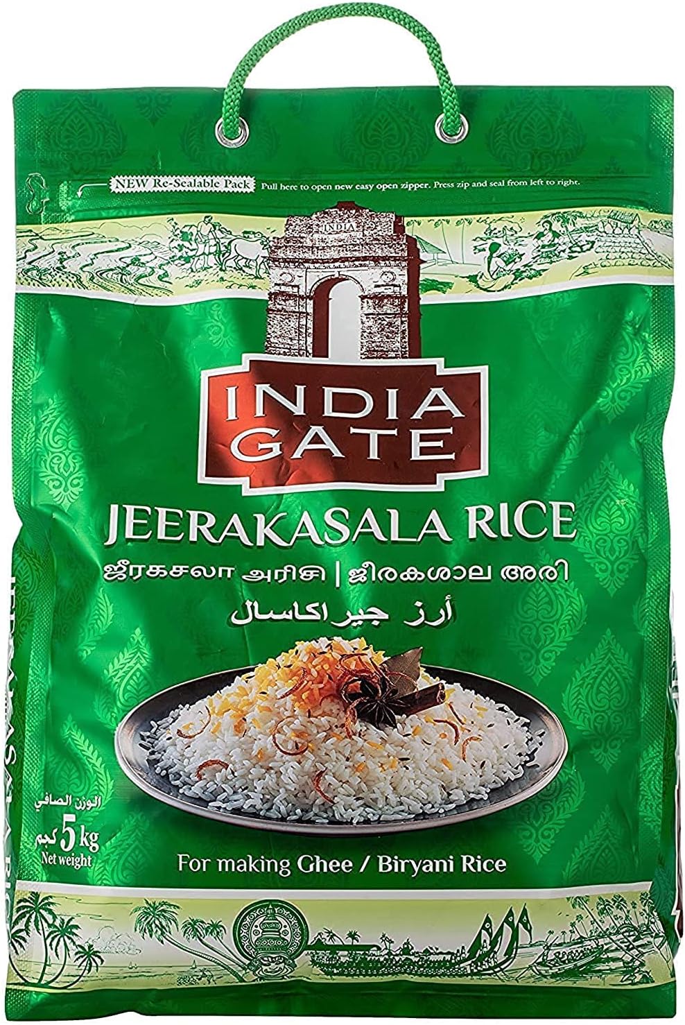 India Gate Jeerakasala Rice (5kg) - Idéal pour Biryani et Curry ...