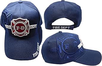 Fire Dept Department FD 3-D Logo Shadow Navy Blue Polyester Adjustable ...