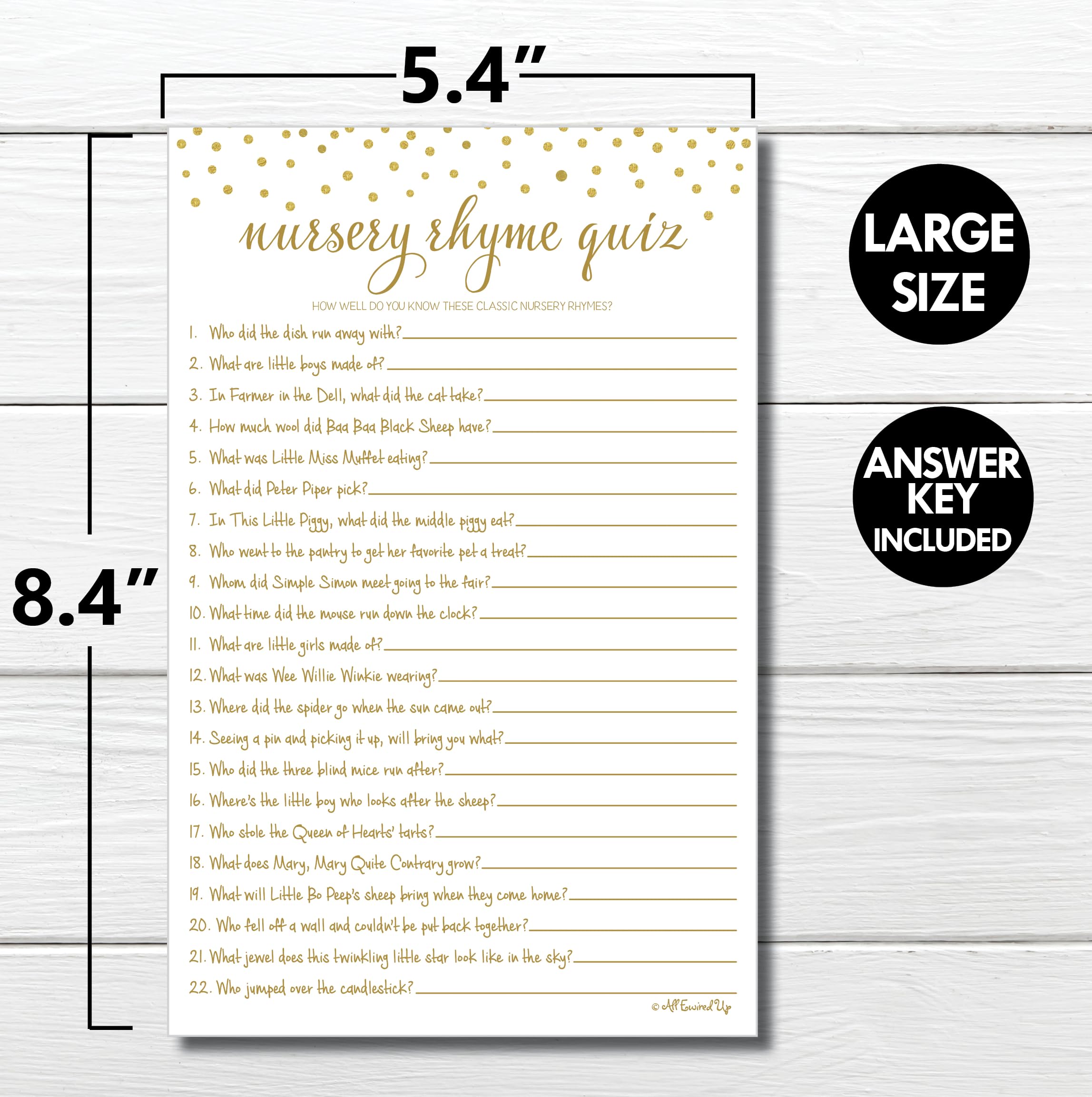 Nursery Rhyme Knowledge Game Cowboy Baby Shower Game: Nursery Rhymes!