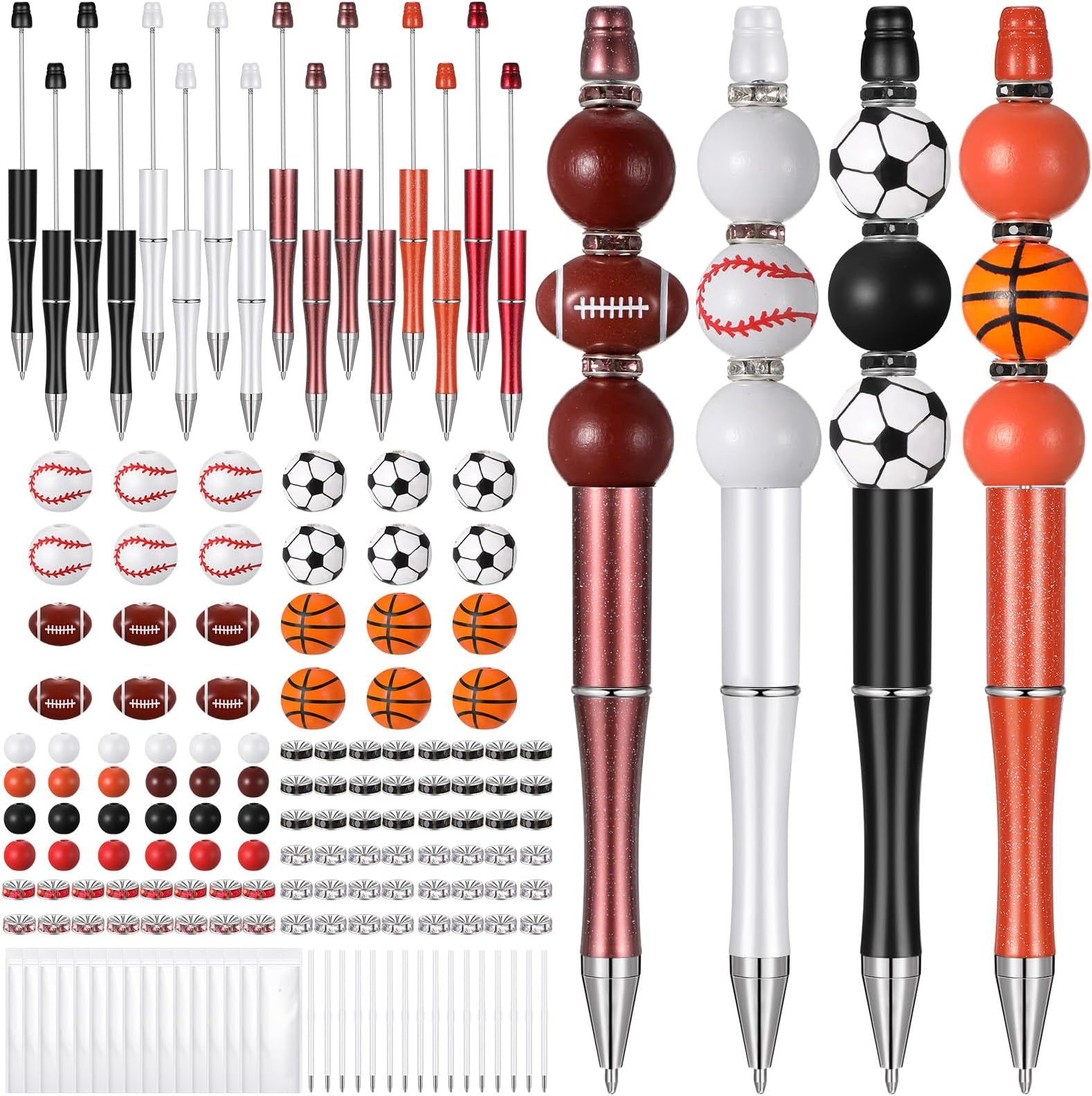 Amazon.com : Colarr 16 Set Plastic Sports Ball Beadable Pens Assorted ...