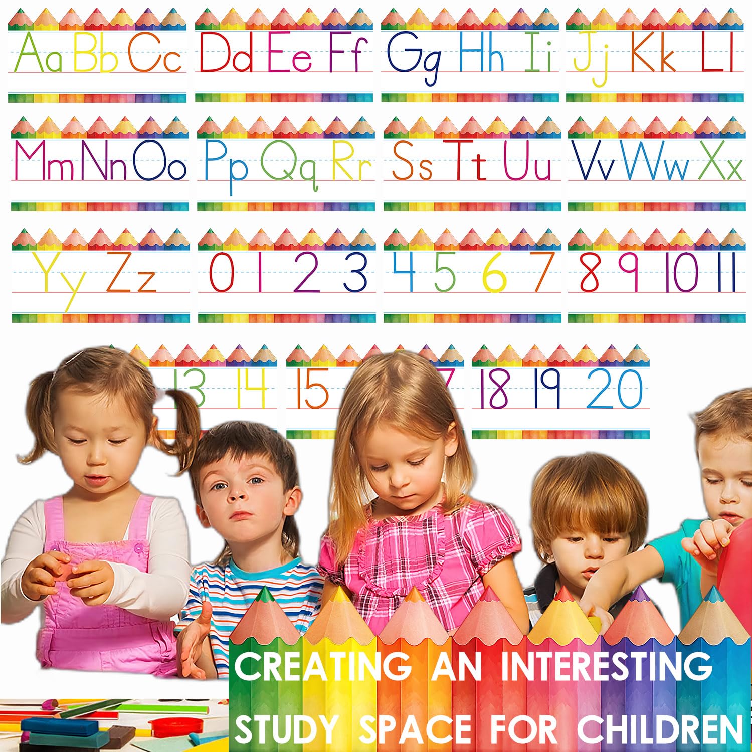 Snapklik.com : Alphabet For Classroom Wall - 15 PCS Crayon ABC ...