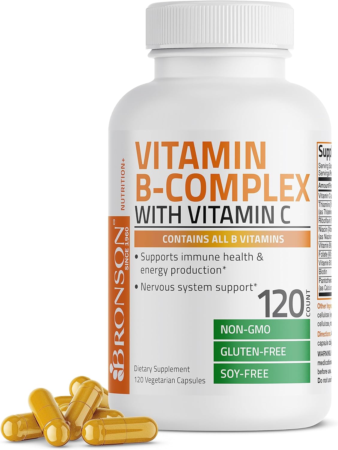 Amazon.com: Bronson Vitamin B Complex with Vitamin C - Immune Health ...