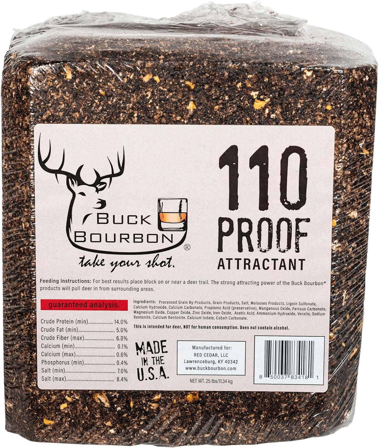 Amazon.com: Buck Bourbon 110 Proof Deer Attractant Block, 25 Pound ...