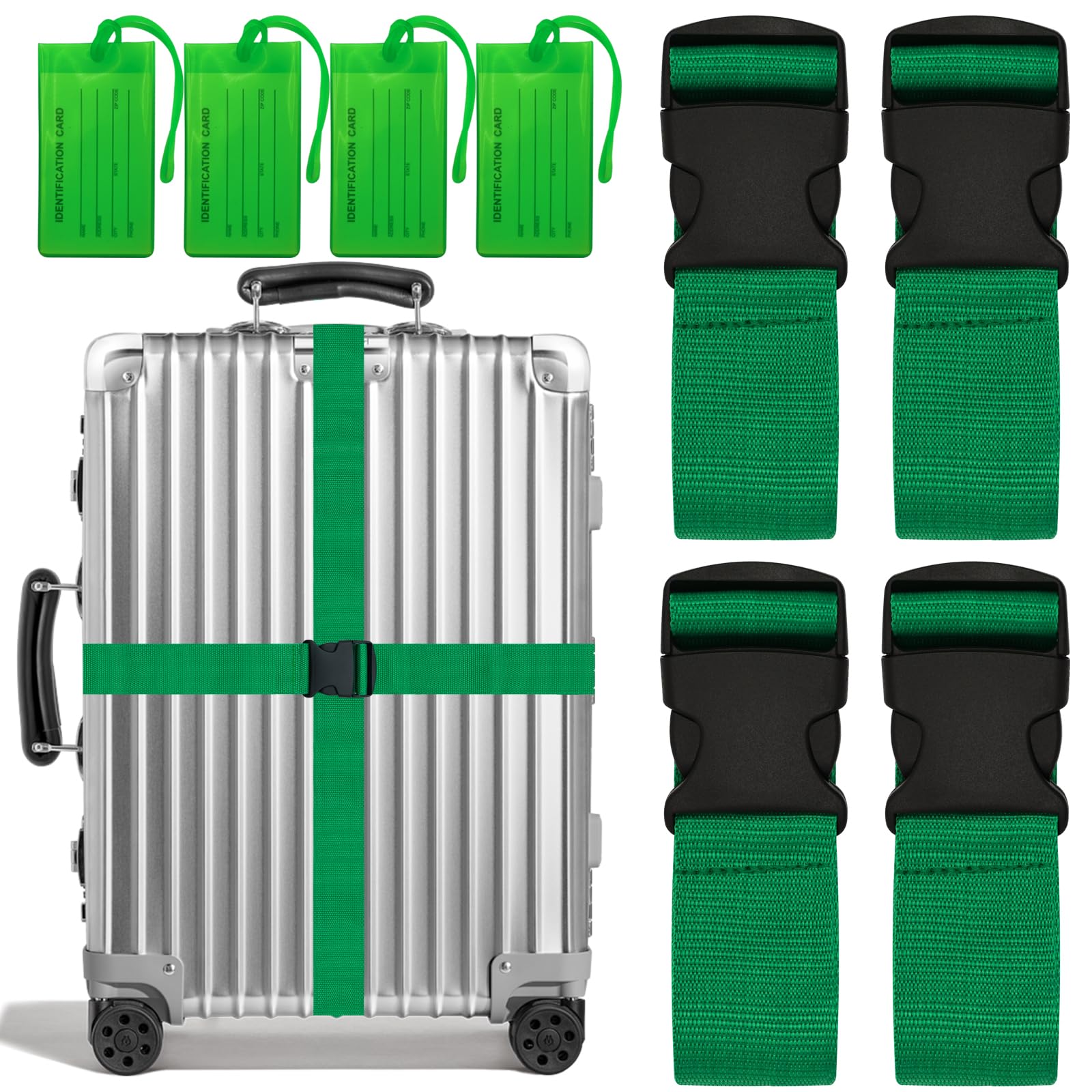 Snapklik.com : 8 Pack Luggage Straps Suitcase Tags Set,Adjustable ...