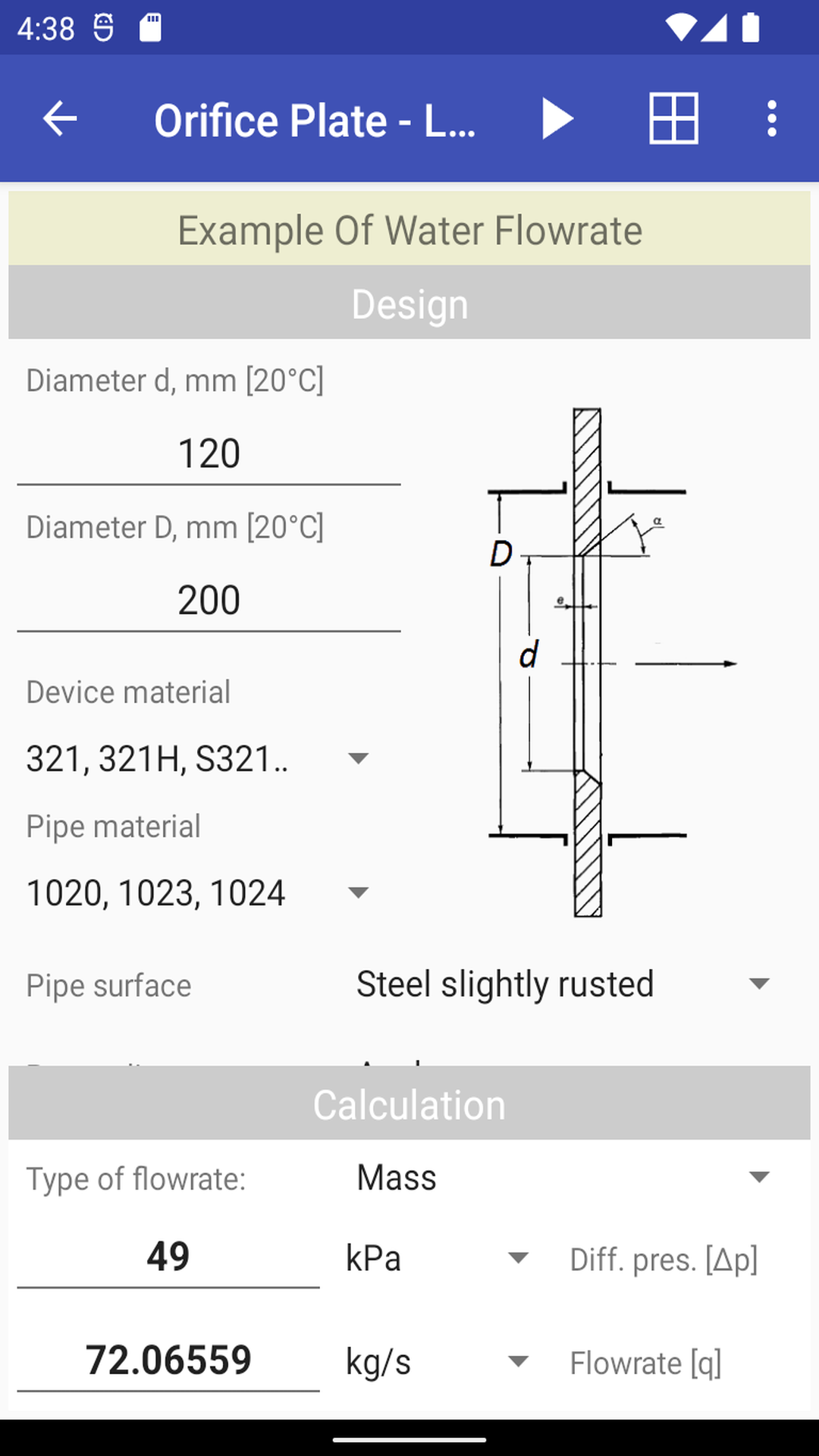 ISO-5167 Flowrate Calculations - App on Amazon Appstore