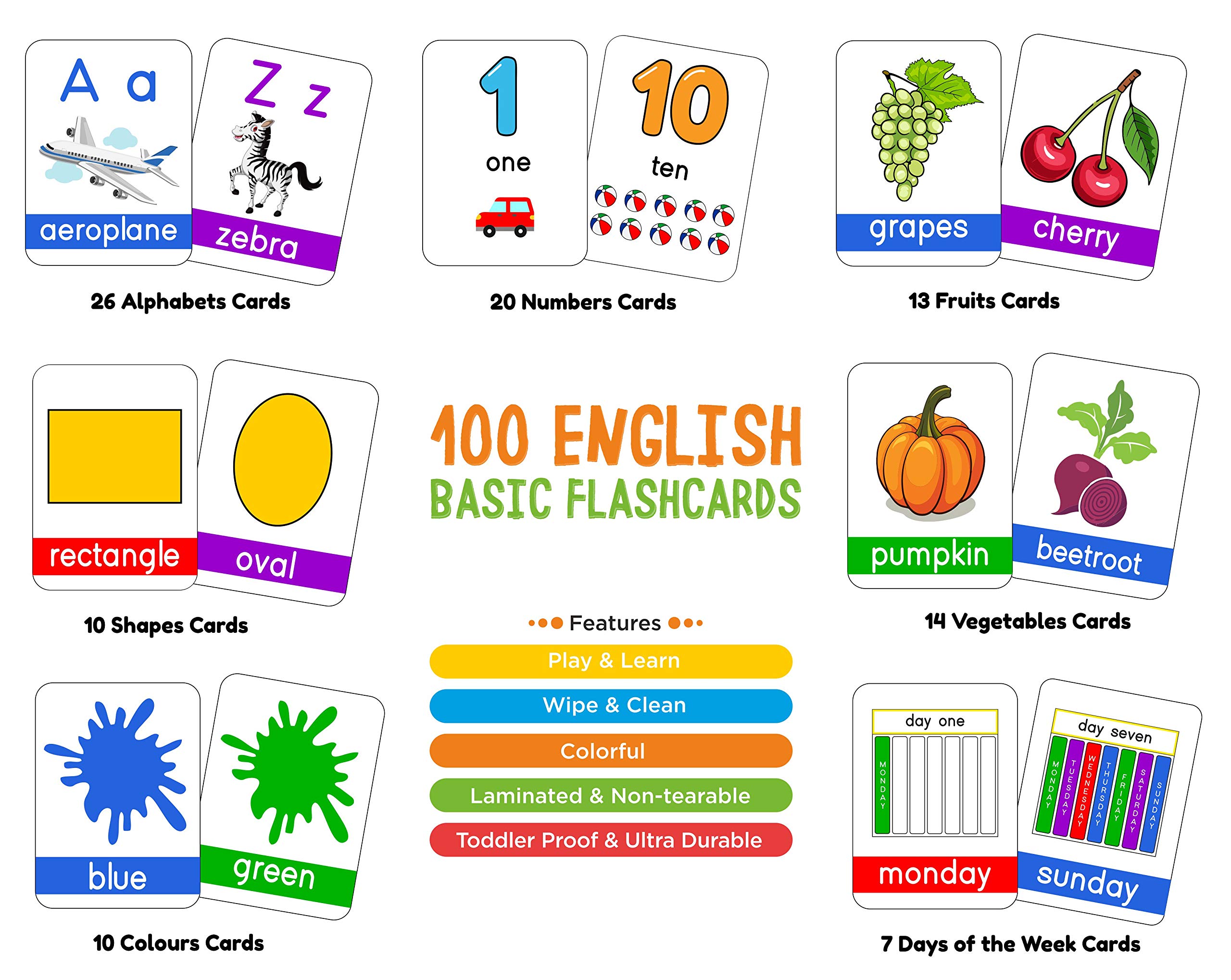 softies 100 basic flashcards for kids to learn english | learn ...