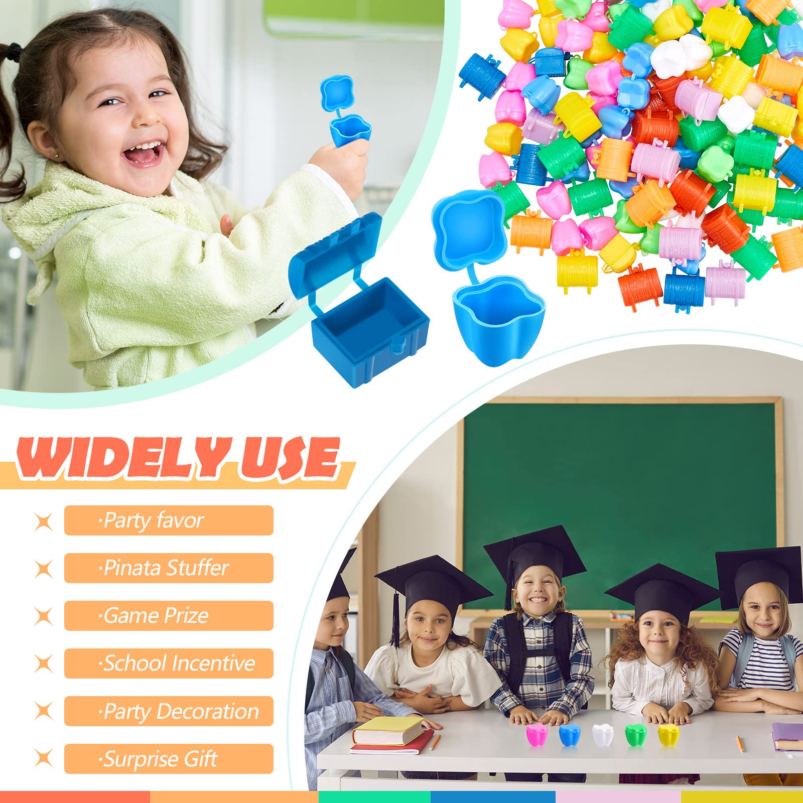 Snapklik.com : 200 Pcs Tooth Boxes For Lost Teeth, Colorful Tooth ...