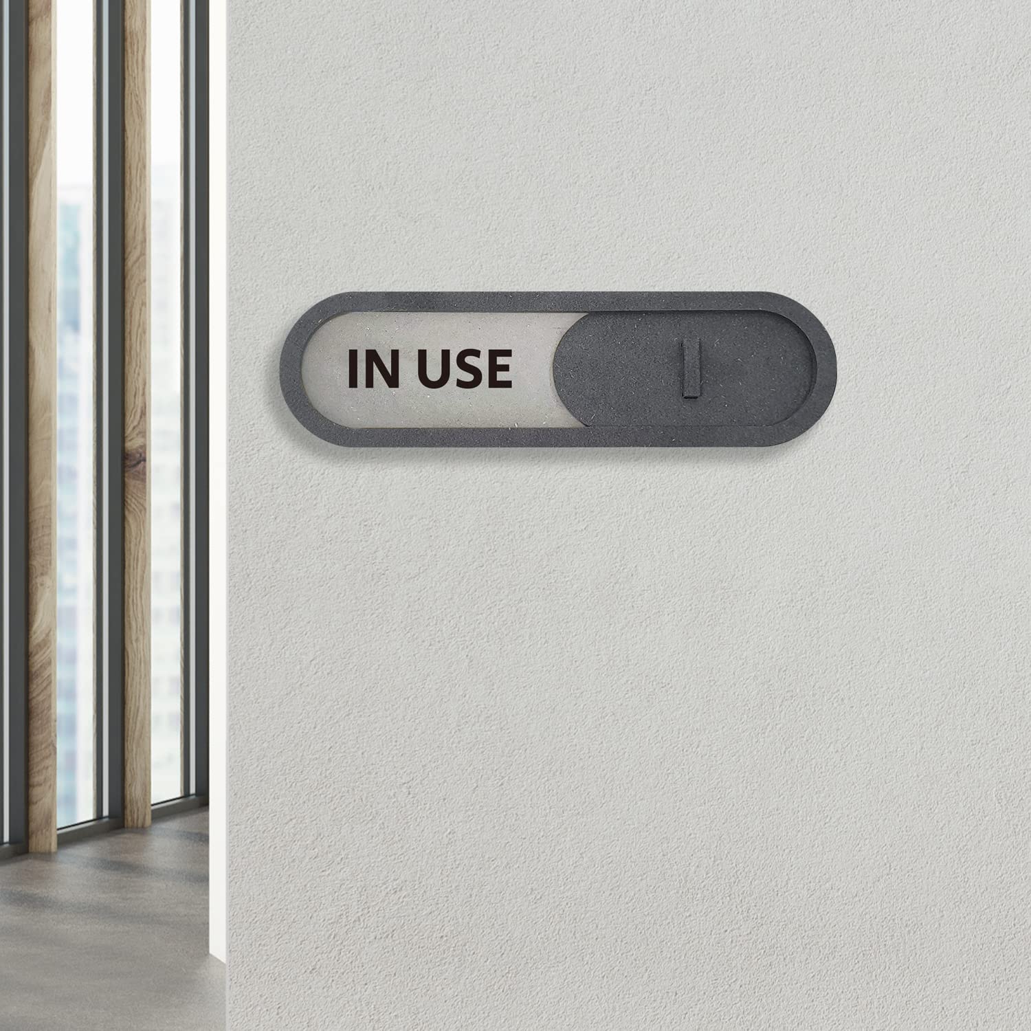 Snapklik.com : GEEKBEAR In Use/Available Privacy Slider Sign (Gray) - Made
