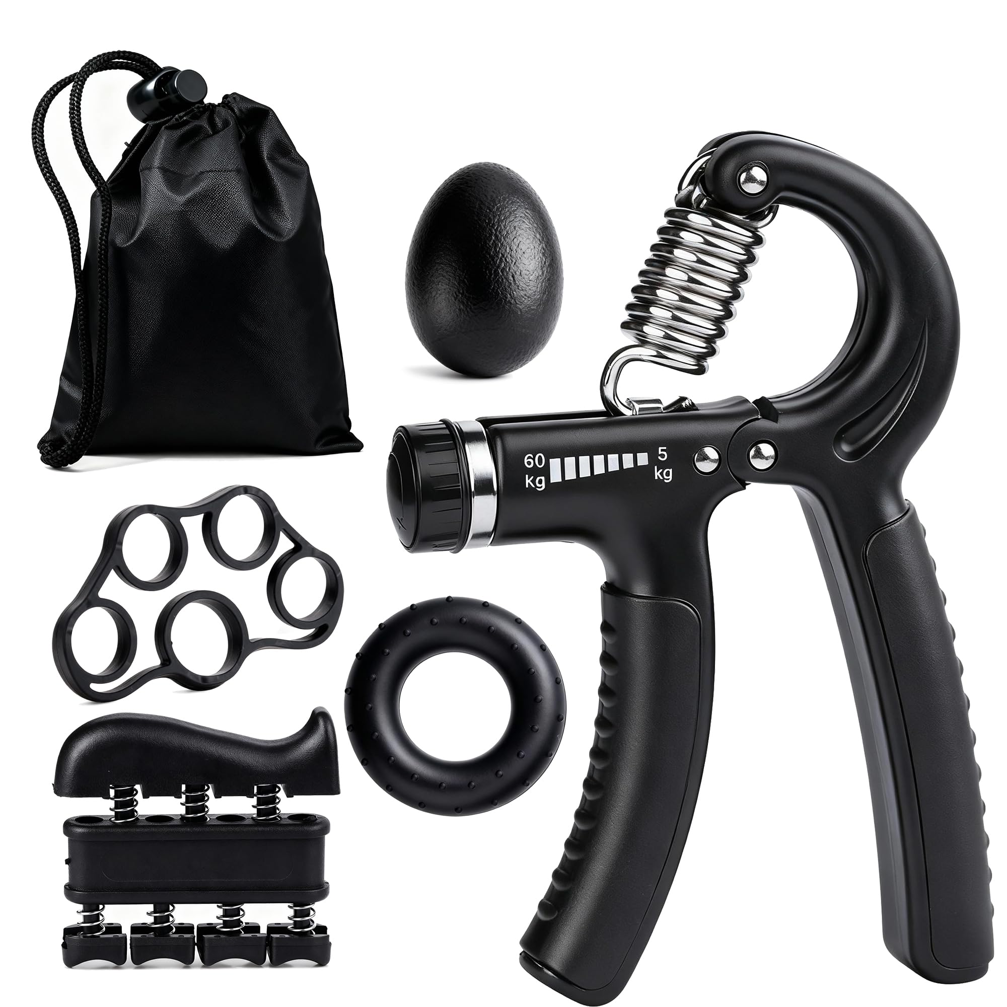 Snapklik.com : Hand Grip Strength Trainer Kit, 5 Pack Forearm Gripper ...