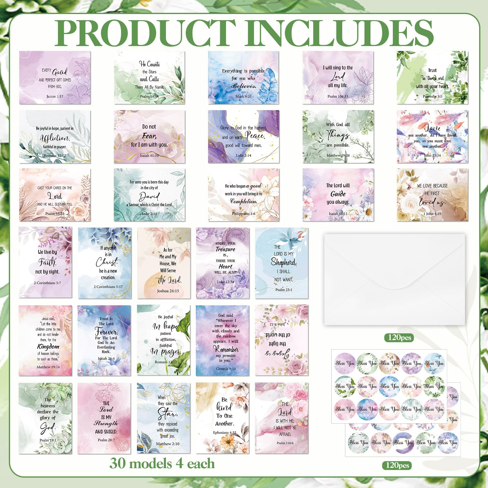 Snapklik.com : Sayglossy 120 Set Christian Greeting Cards Bulk ...