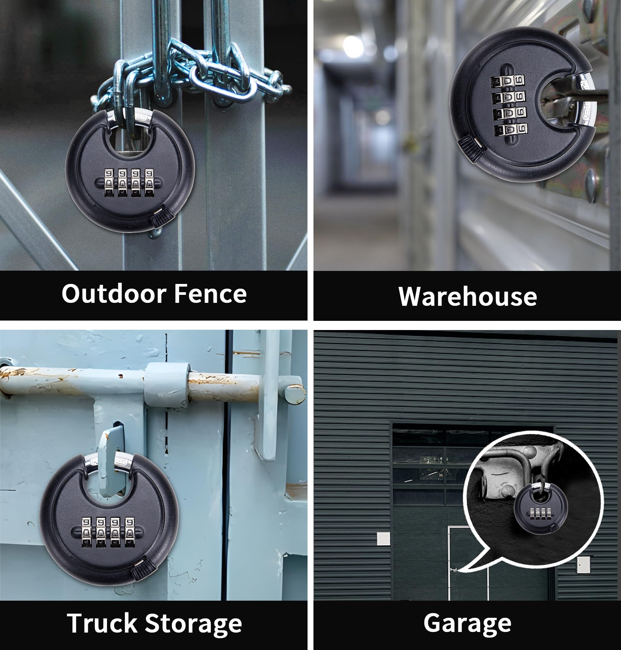 Snapklik.com : Combination Lock, 2 Pack 70mm Waterproof Steel 3/8 Inch ...