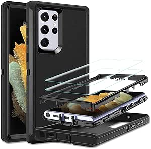 Amazon.com: Jshru for Samsung Galaxy S22 Ultra Case, with [2 Pack] HD Screen Protector ...