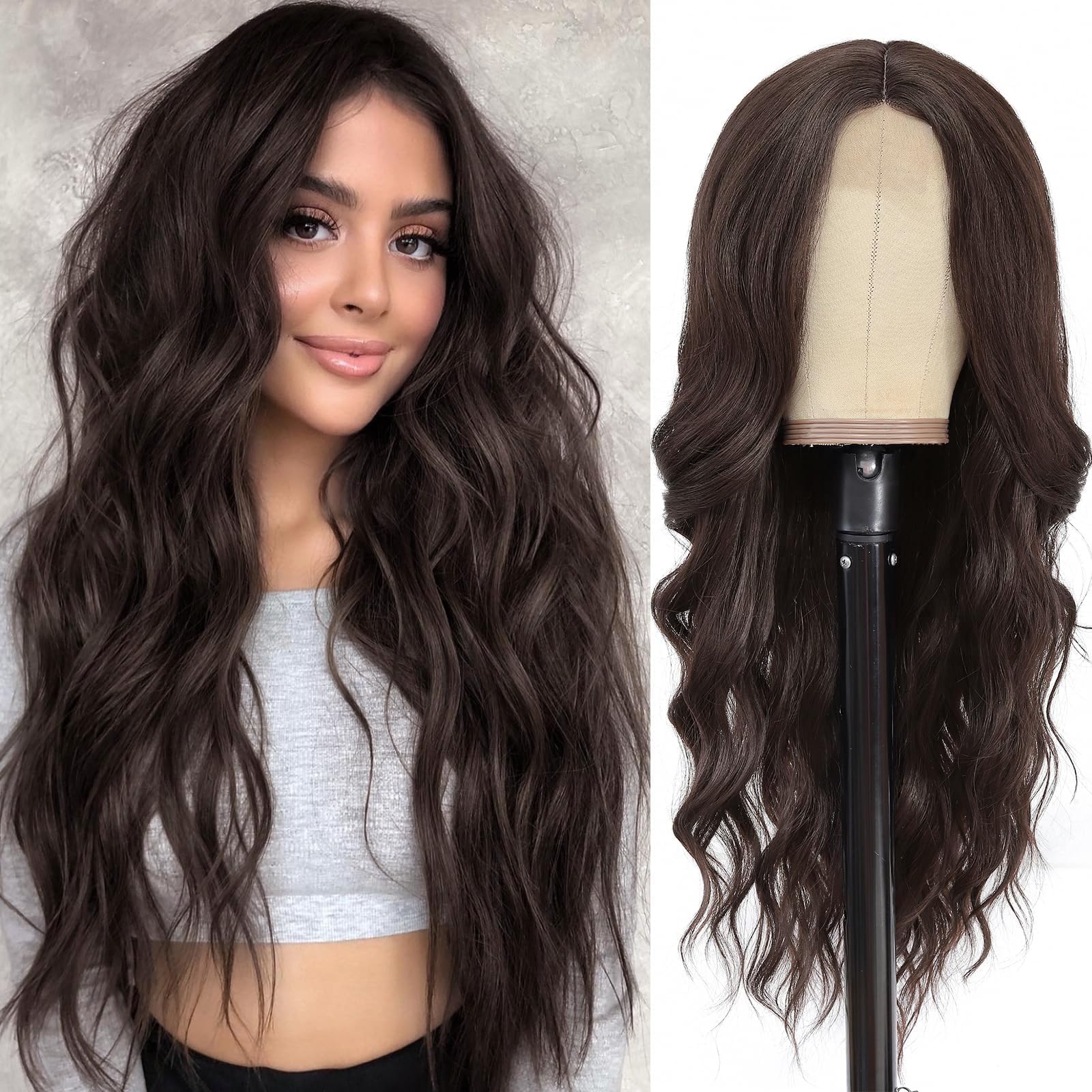 Amazon.com : Xinran Long Ombre Blonde Wavy Wig for Women 27 inch Long ...