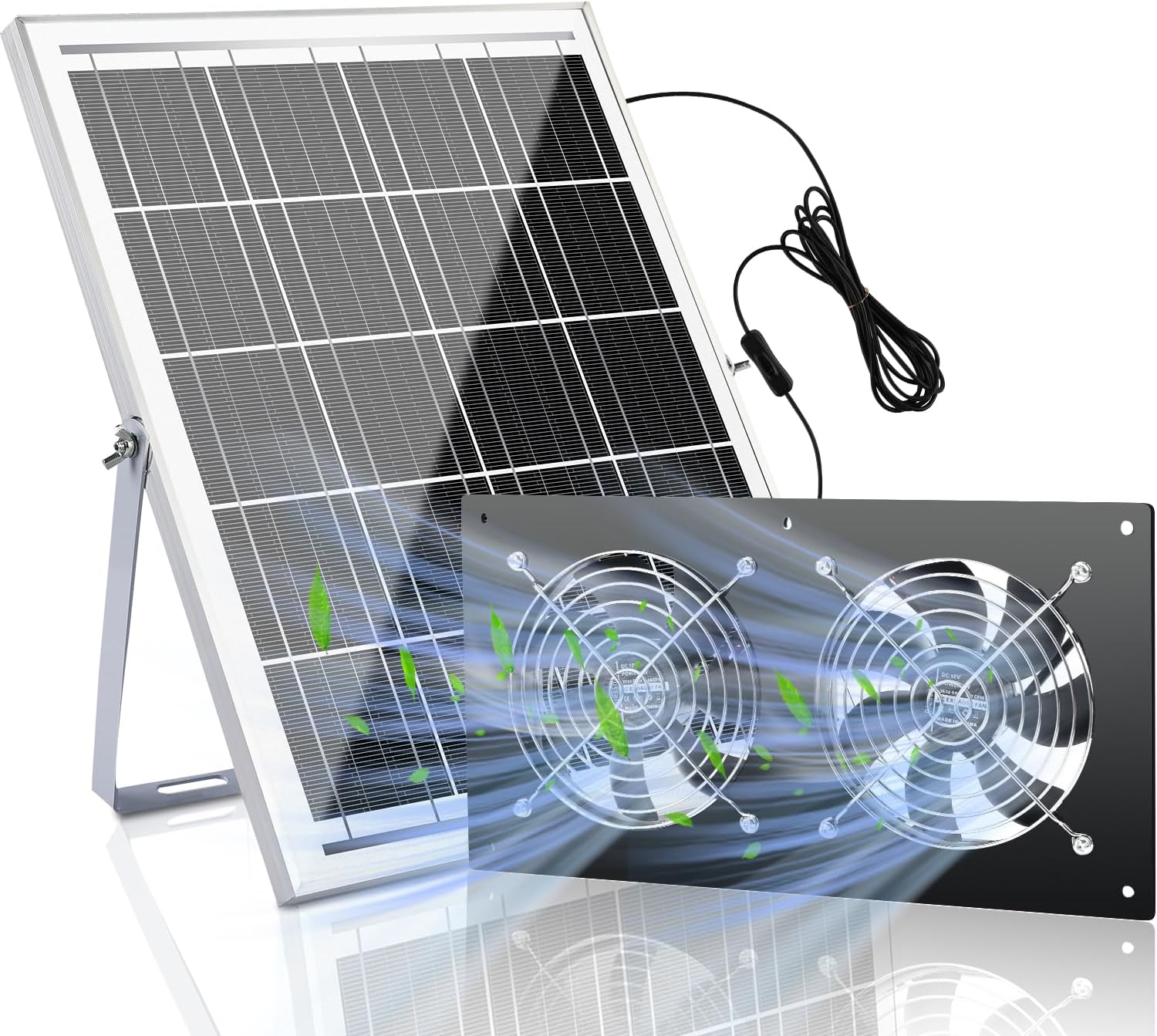 Amazon.com: Solar Fans for Outside 12w 12v Greenhouse Fan with 2pcs ...