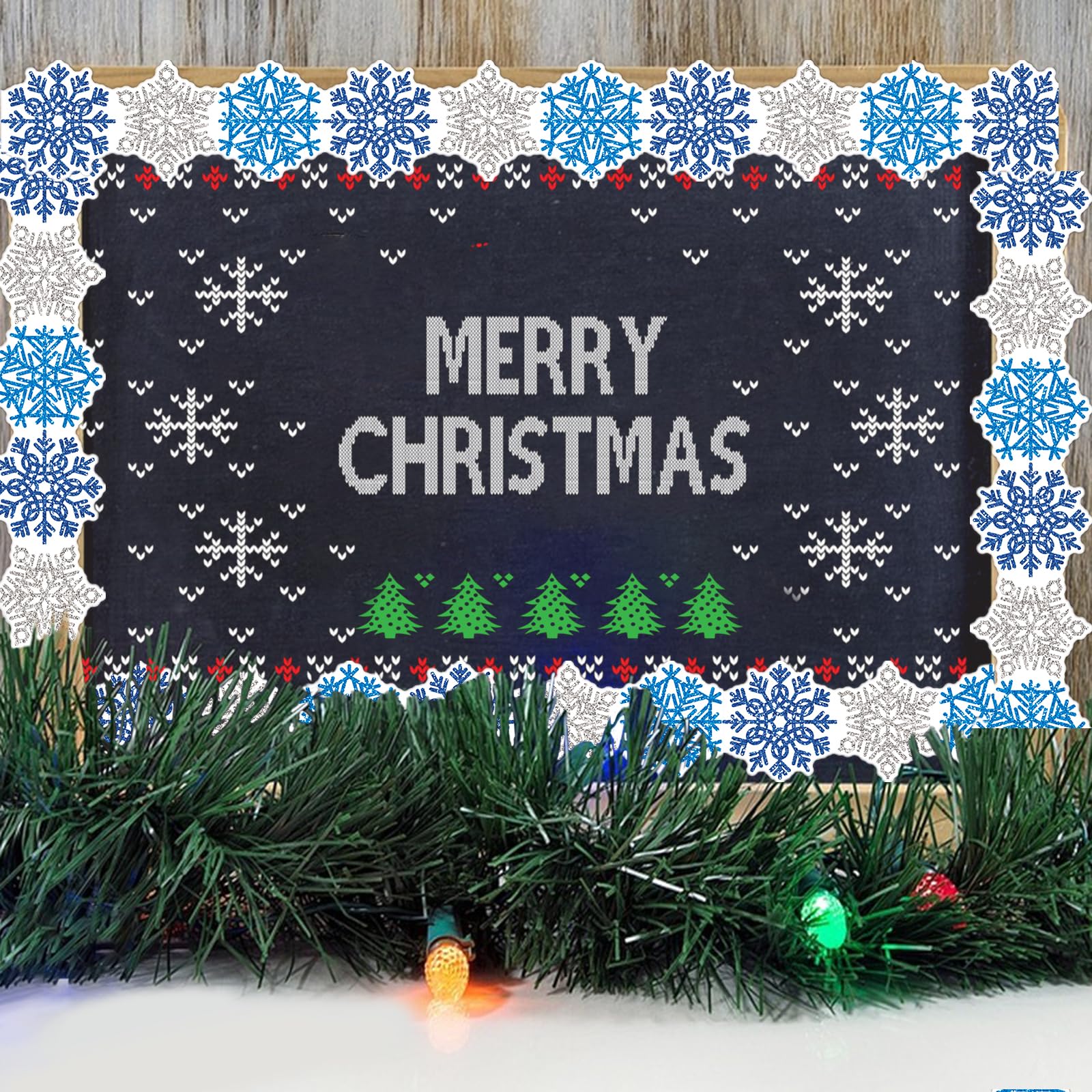 Snapklik.com : 68.9 Feet Winter Snowflake Bulletin Board Borders, Shine ...