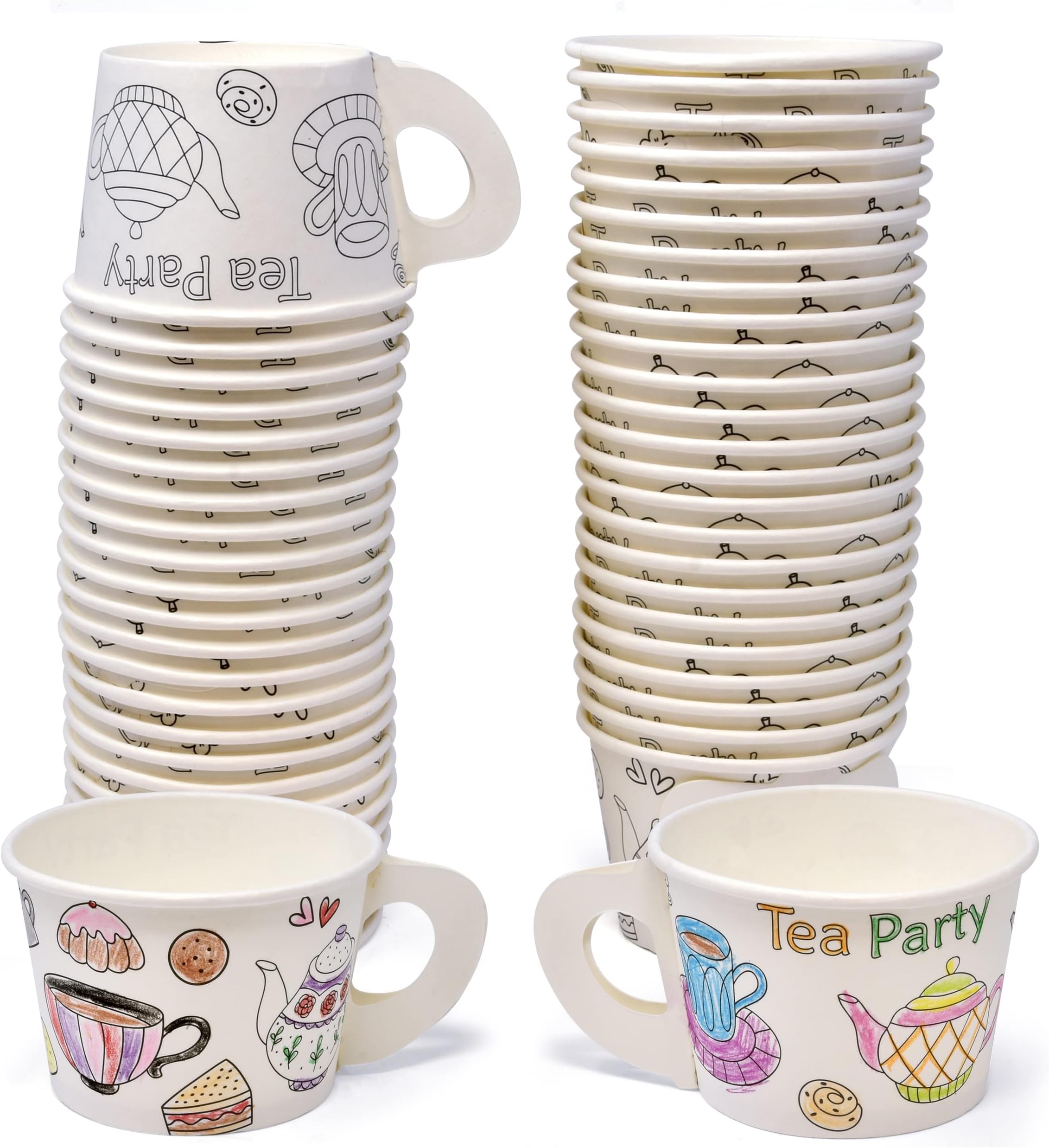 Amazon.com: Gift Boutique 48 Count Color Your Own Tea Party Treat Cups ...