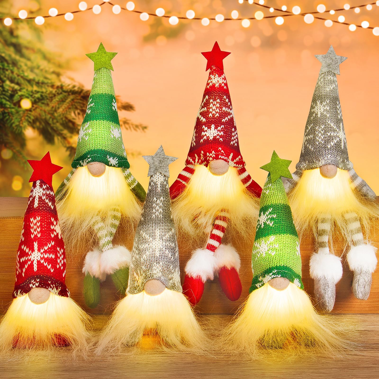 Amazon.com: Set of 3 Light Up Christmas Gnomes, Silver, Pink & Red ...