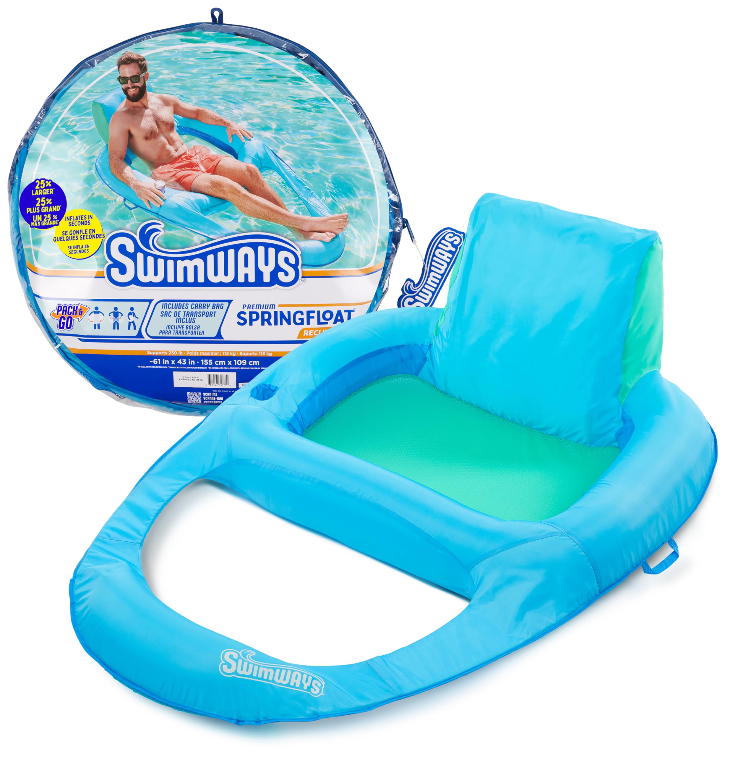 Snapklik.com : SwimWays Spring Float Premium XL Recliner Chair For ...