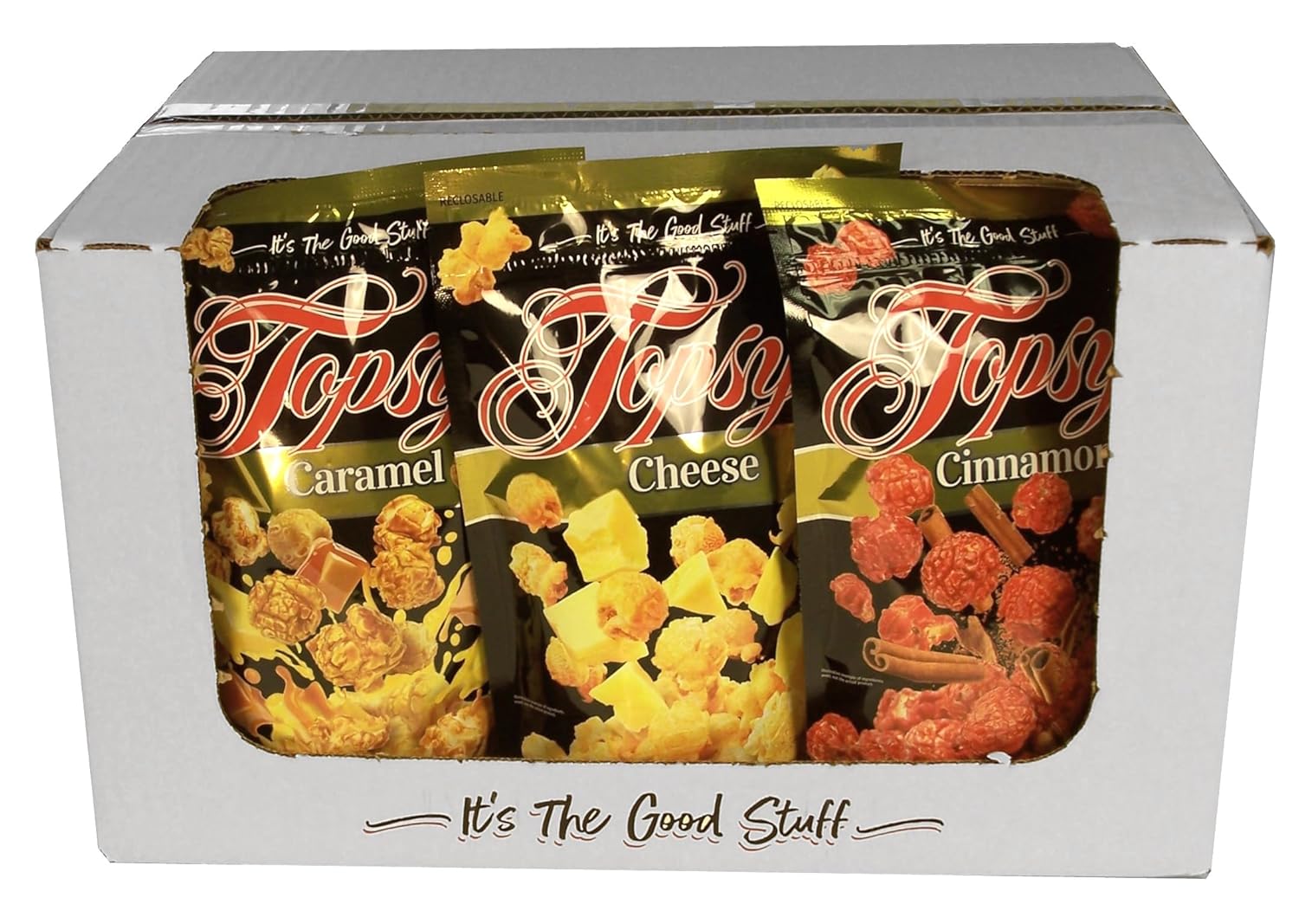 Amazon.com: Topsy’s Popcorn Treats Box, 12 Self-Seal Bags of Flavored ...