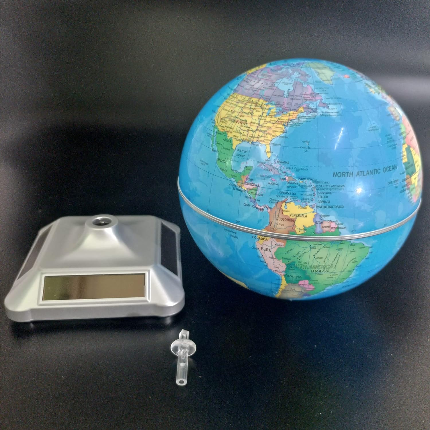 Solar Power Rotating Globe Suspended Earth 5.5 Inches World Map Office ...