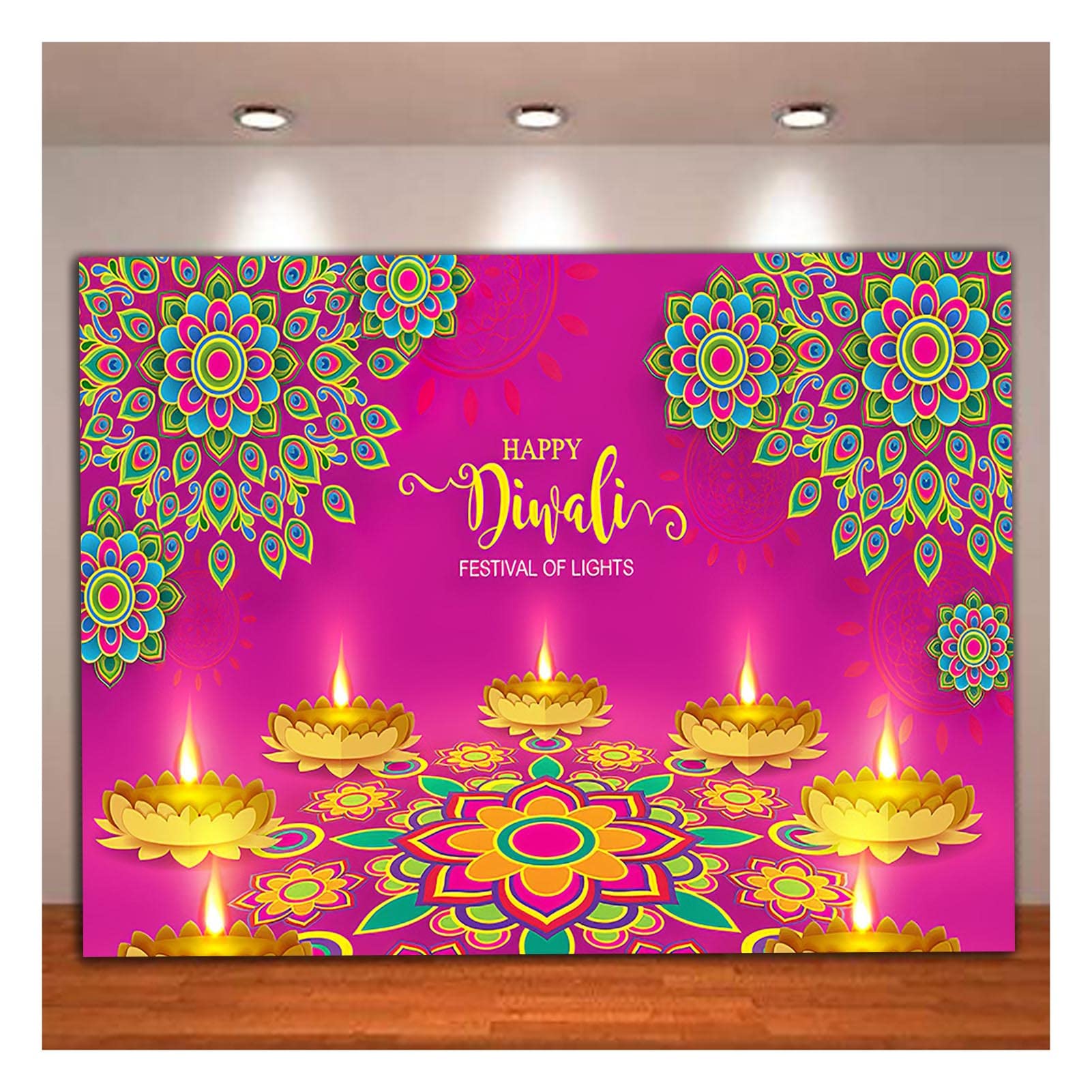 Buy India Diwali Candle Burning Lights Laxmi Puja Photography Backdrops ...