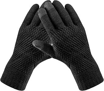 Trifabricy Winter Gloves for Women - Warm Soft Fleece Lined Winter Wool Gloves, Touchscreen ...